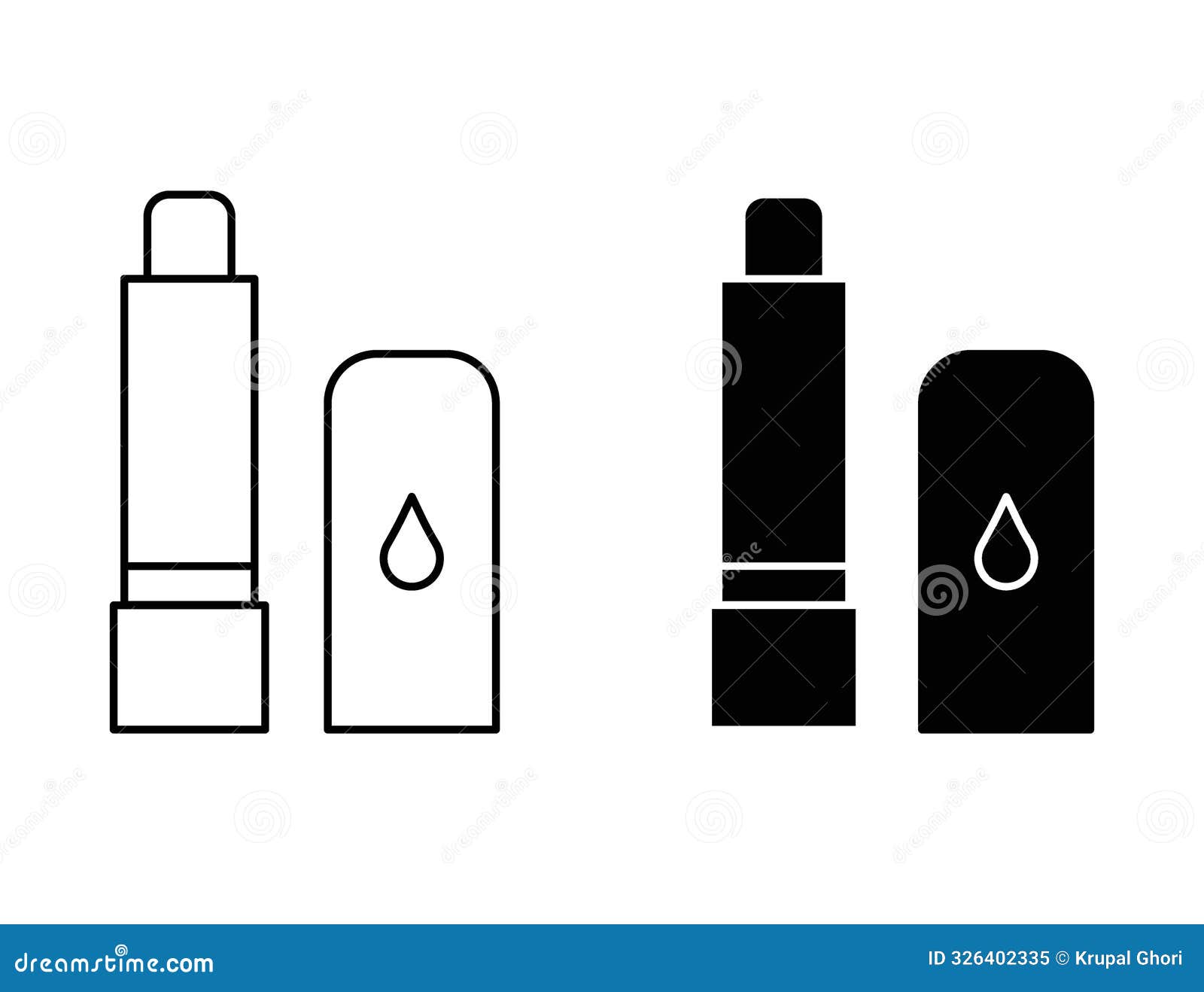 Lip Balm Linear Thin Line Icon Graphics. Lip Balm Vector Set Use for ...