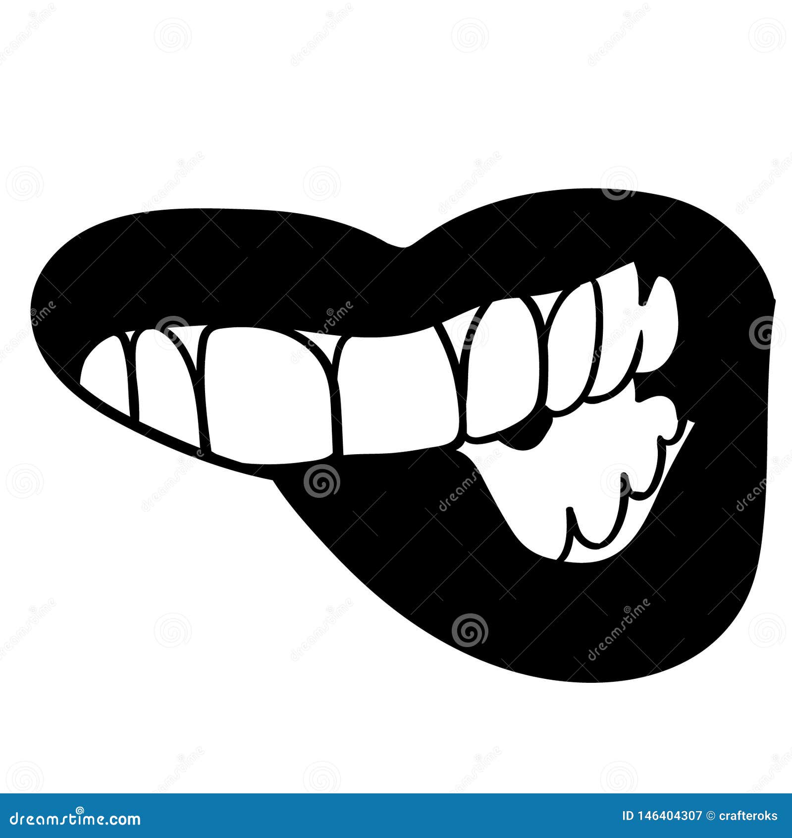Lip Biting Vector Illustration by Crafteroks Stock Vector ...