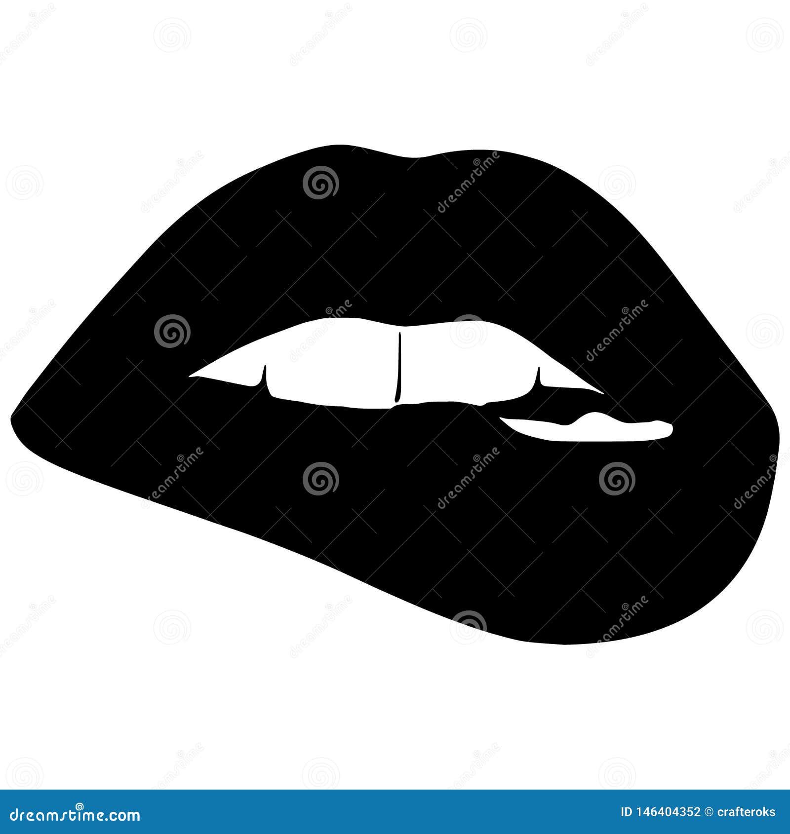 Lip Biting Vector Illustration By Crafteroks | CartoonDealer.com #146404352