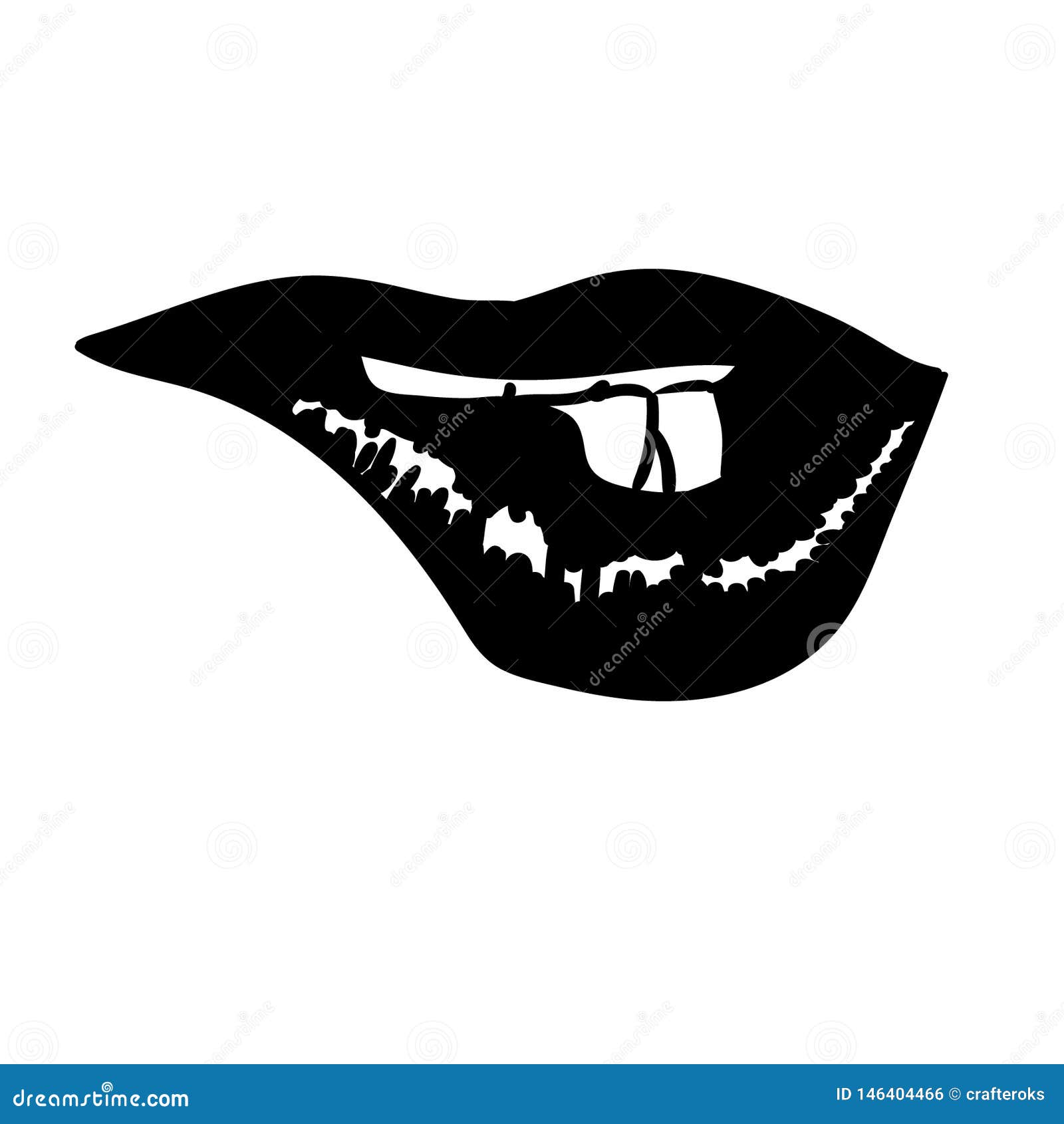 Lip Biting Vector Illustration By Crafteroks | CartoonDealer.com #146404352