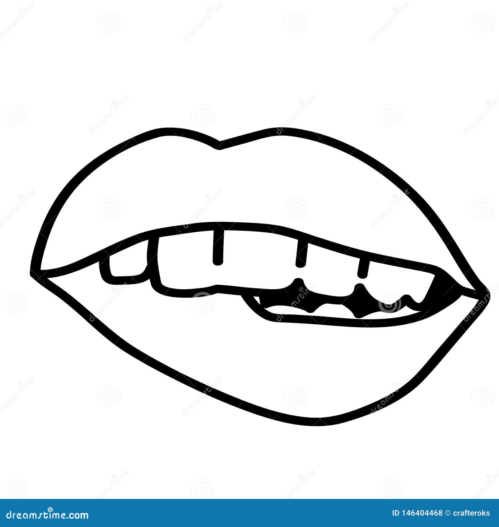 Lip Biting Vector Illustration by Crafteroks Stock Vector ...
