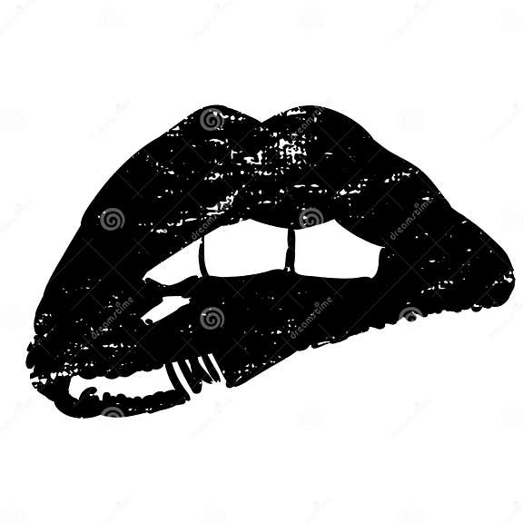 Lip Biting Vector Illustration by Crafteroks Stock Vector ...