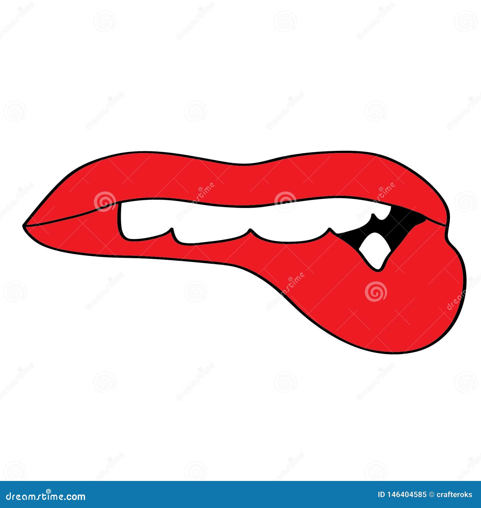 Lip Biting Vector Illustration By Crafteroks | CartoonDealer.com #146404352