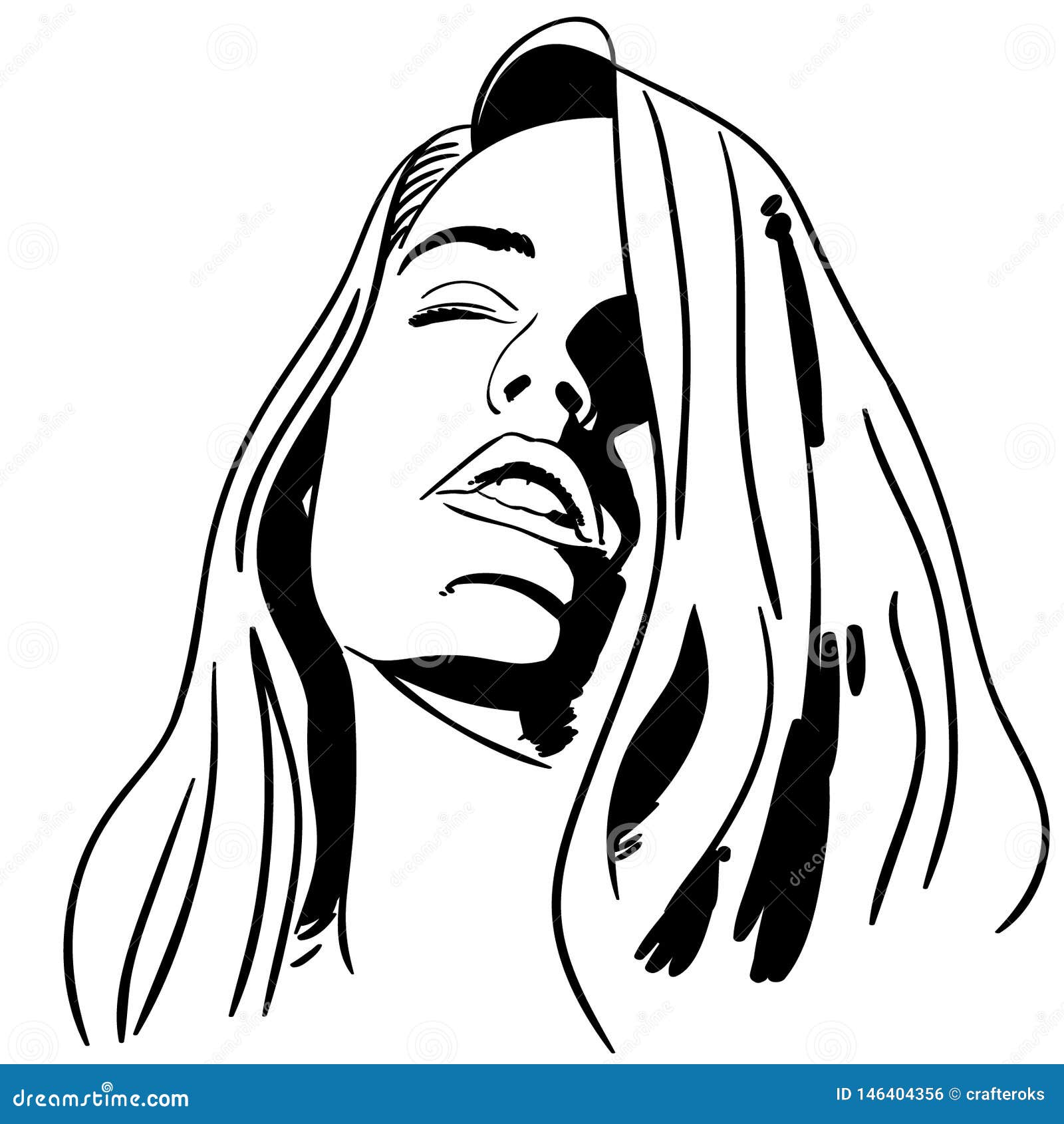 Lip Biting Vector Illustration by Crafteroks Stock Vector ...