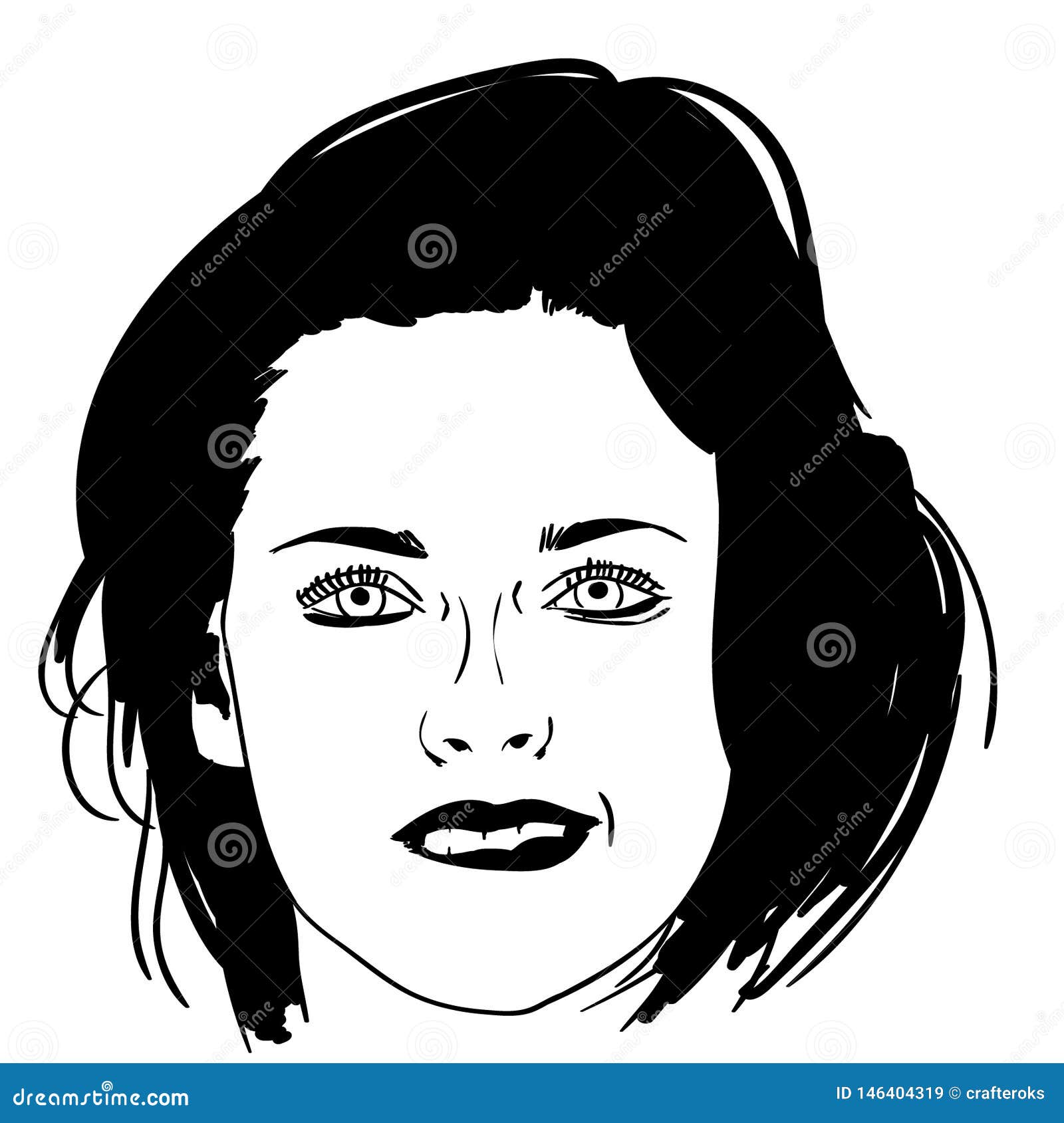Lip Biting Vector Illustration by Crafteroks Stock Vector ...