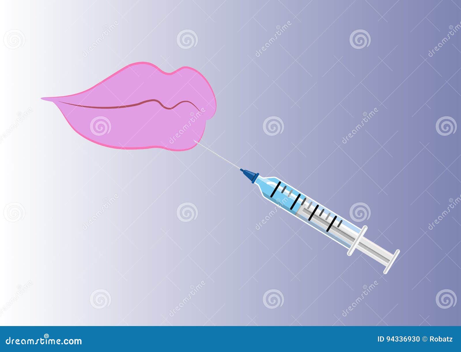 Lip And Botox Or Fillers Injection Vector Illustration | CartoonDealer ...