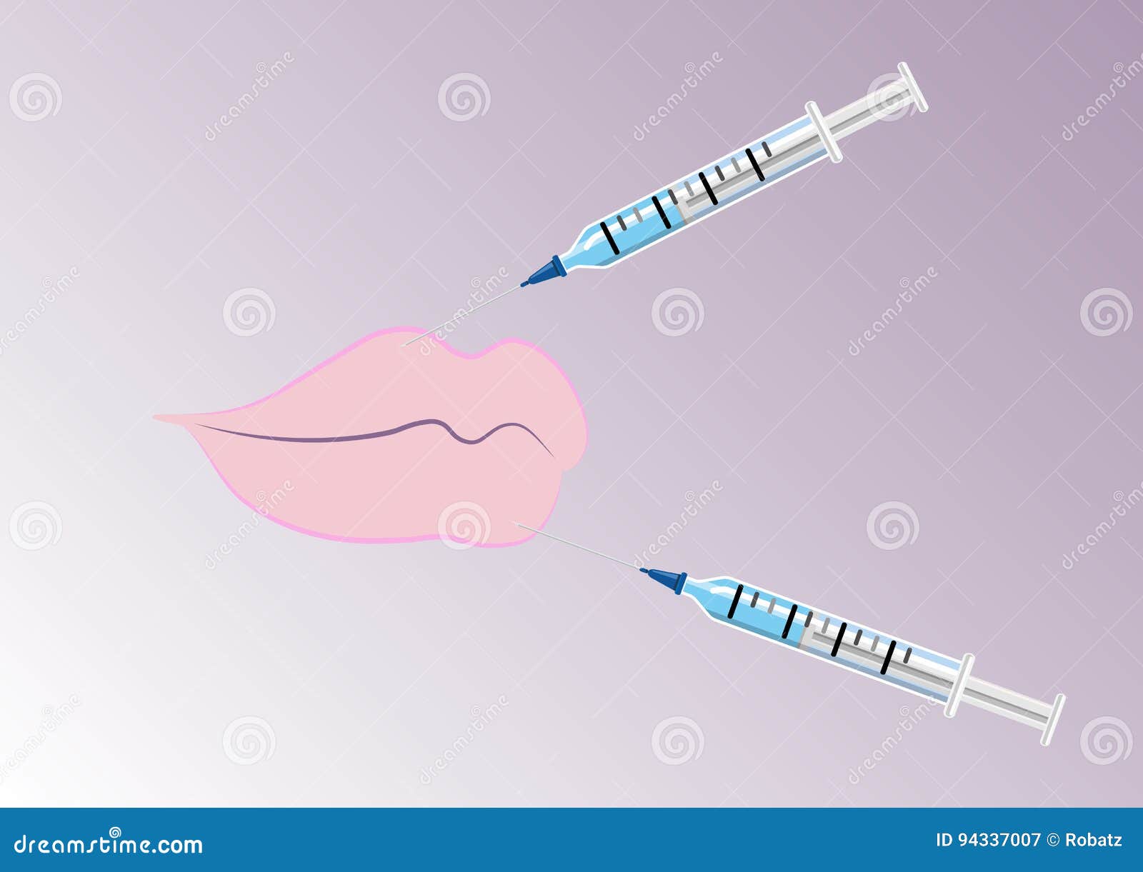 Lip And Botox Or Fillers Injection Vector Illustration | CartoonDealer ...
