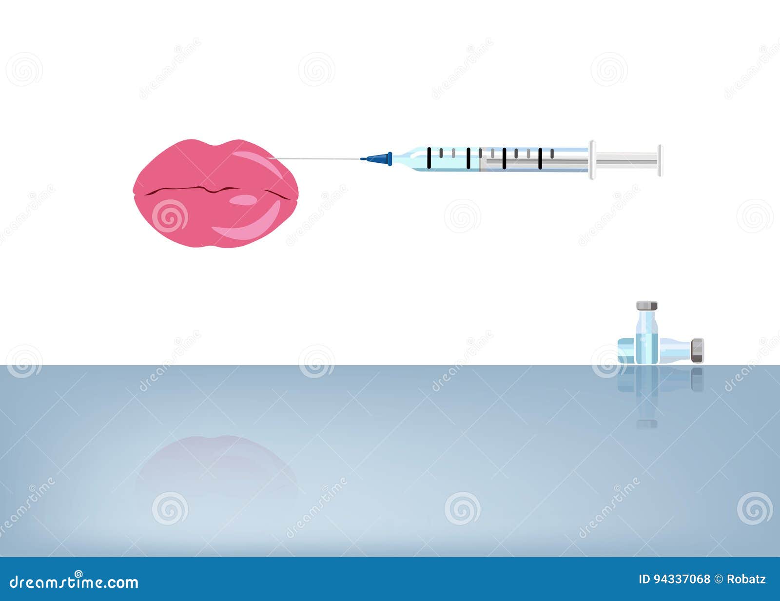 Lip And Botox Or Fillers Injection Vector Illustration | CartoonDealer ...