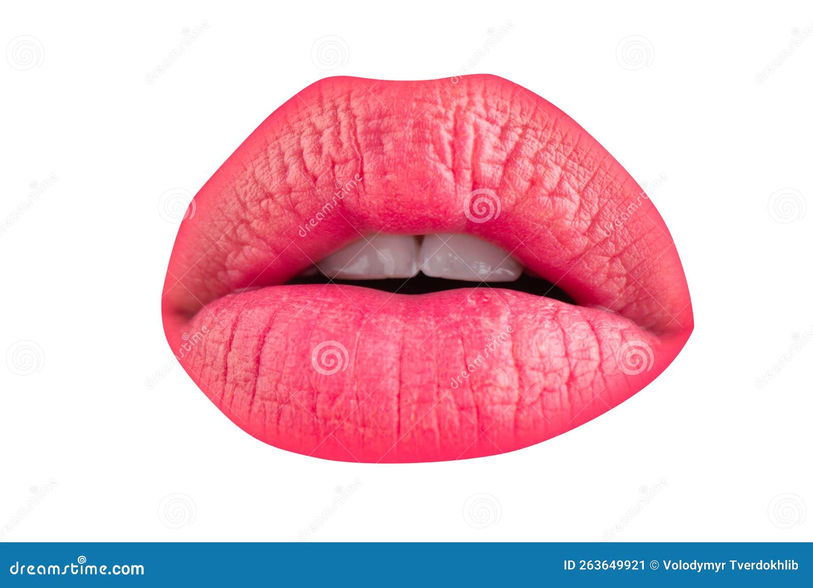 Lip Close Up Lips. Macro Lips, Isolated on White. Stock Image - Image ...