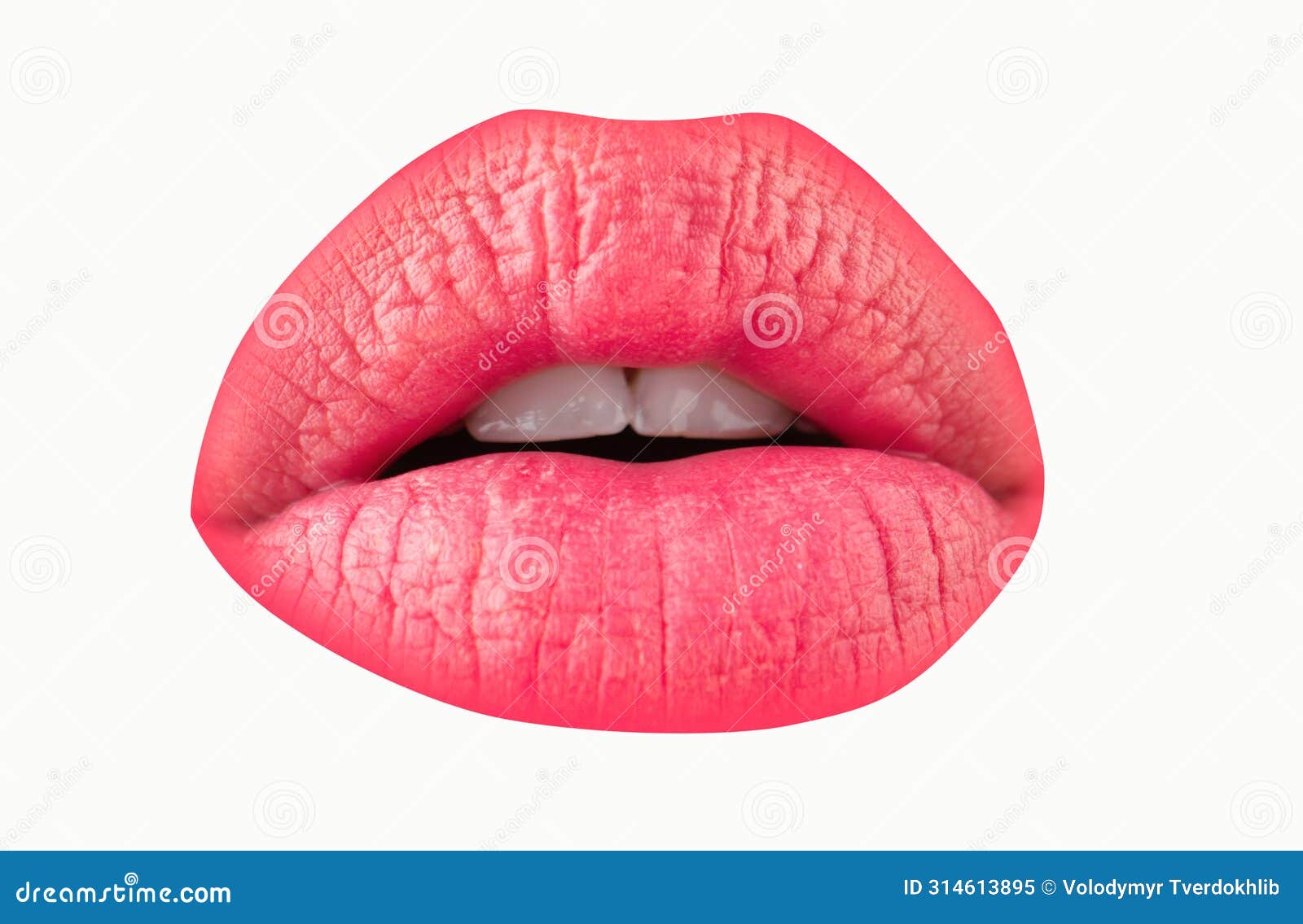 Lip Close Up Lips. Macro Lips, Isolated on White. Stock Image - Image ...