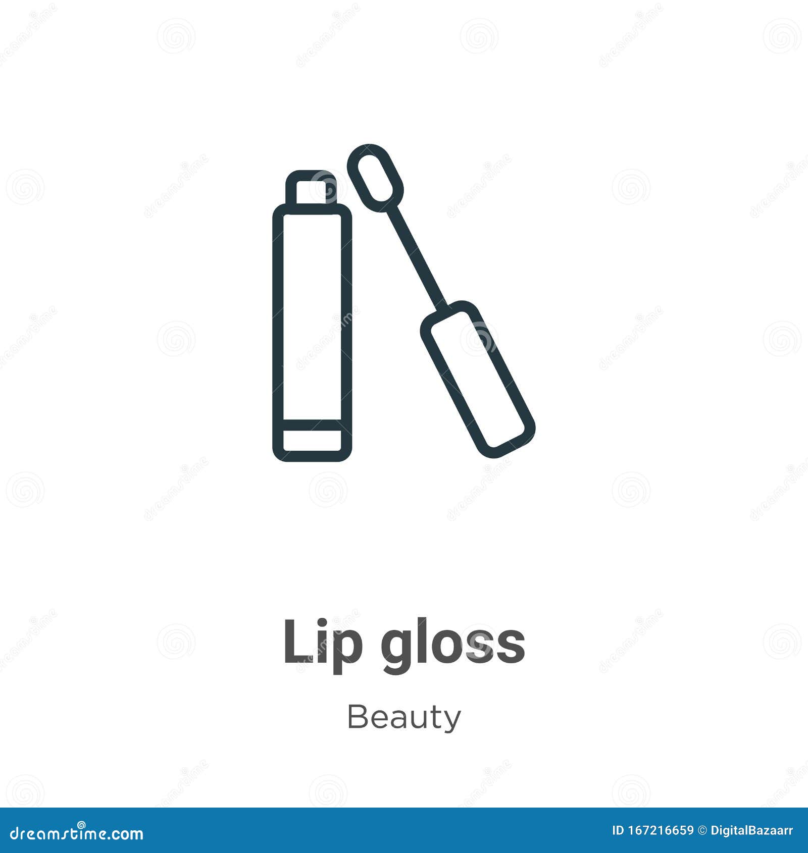 Lip Gloss Outline Vector Icon Thin Line Black Lip Gloss Icon Flat