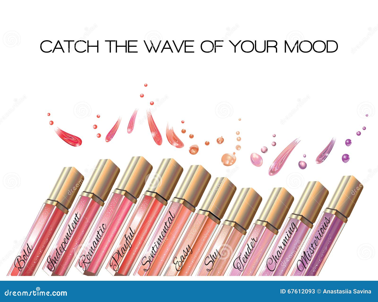 Lip gloss wave banner stock illustration. Illustration of mood - 67612093