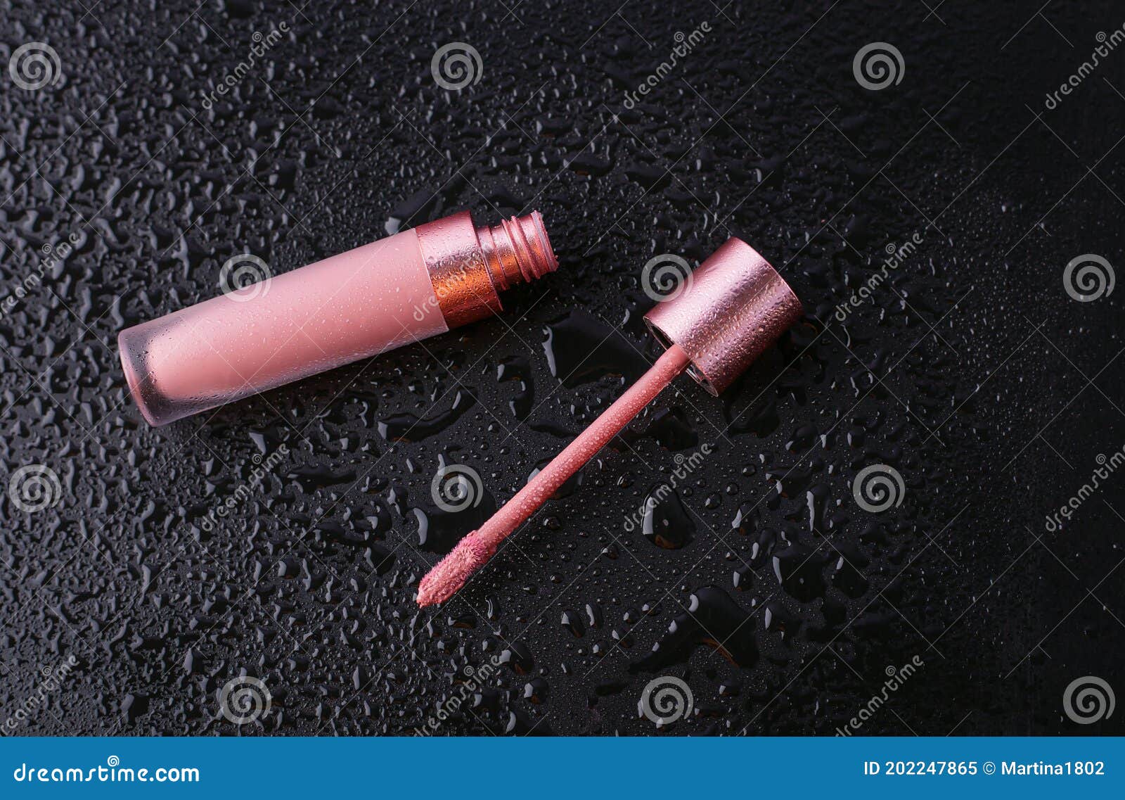 Lip gloss on a wet table stock image. Image of lips - 202247865