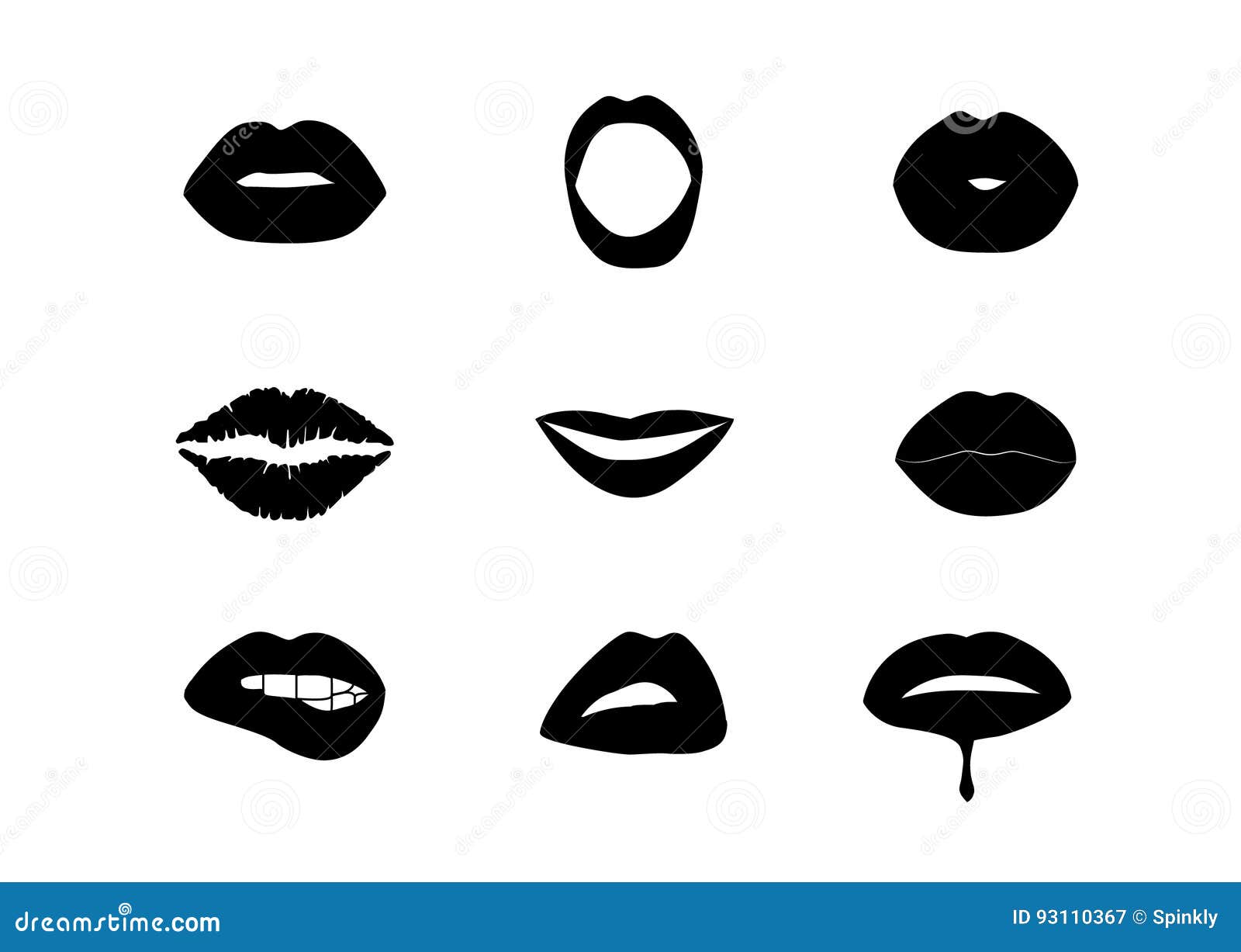 Lip icons stock illustration. Illustration of color, colour - 93110367