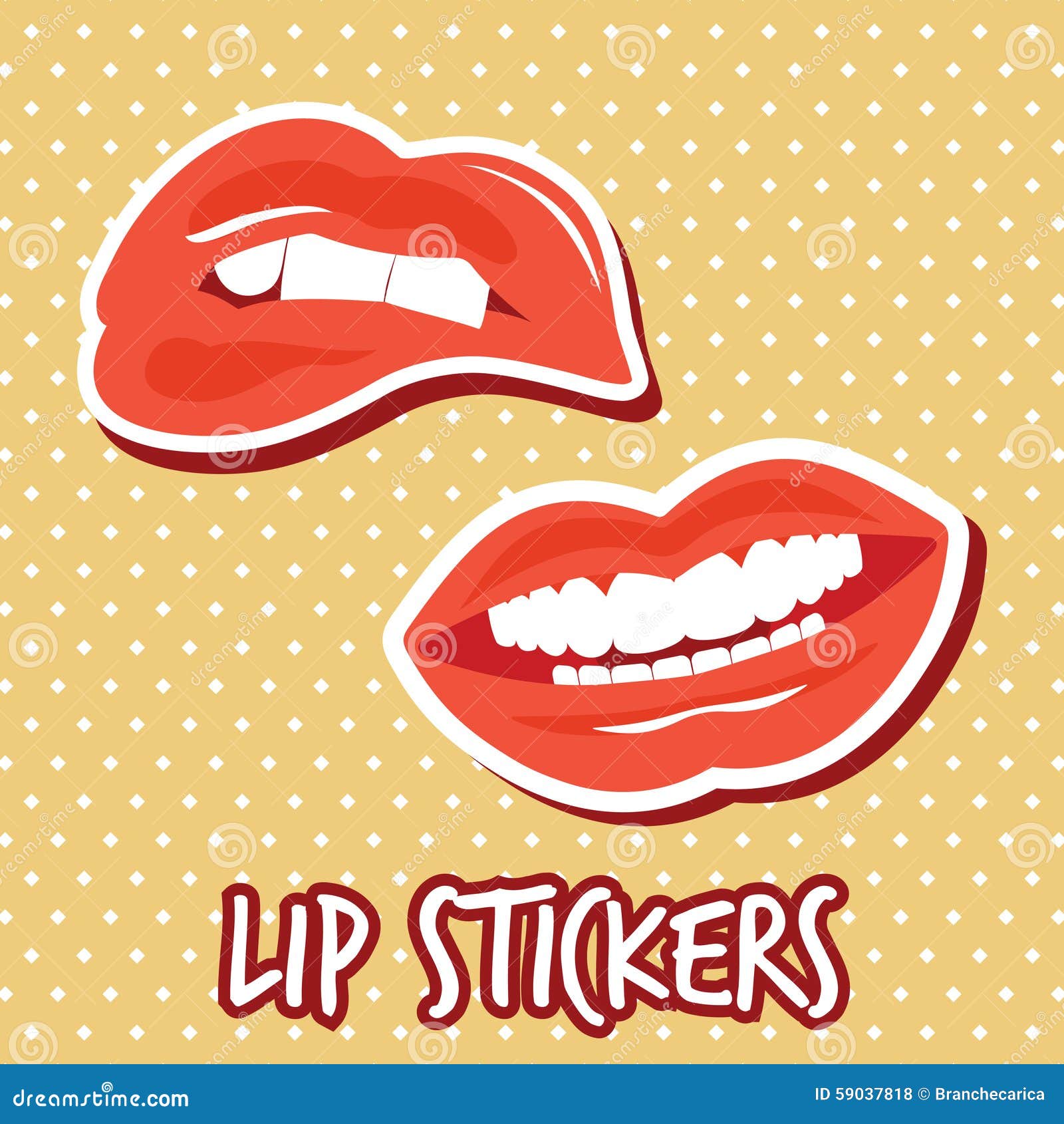 Lip stickers stock vector. Illustration of background - 59037818