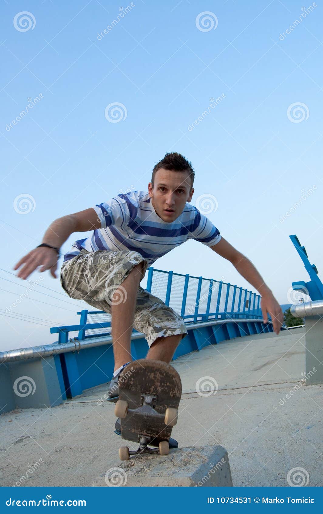 Lip trick on bridge stock image. Image of modern, model - 10734531