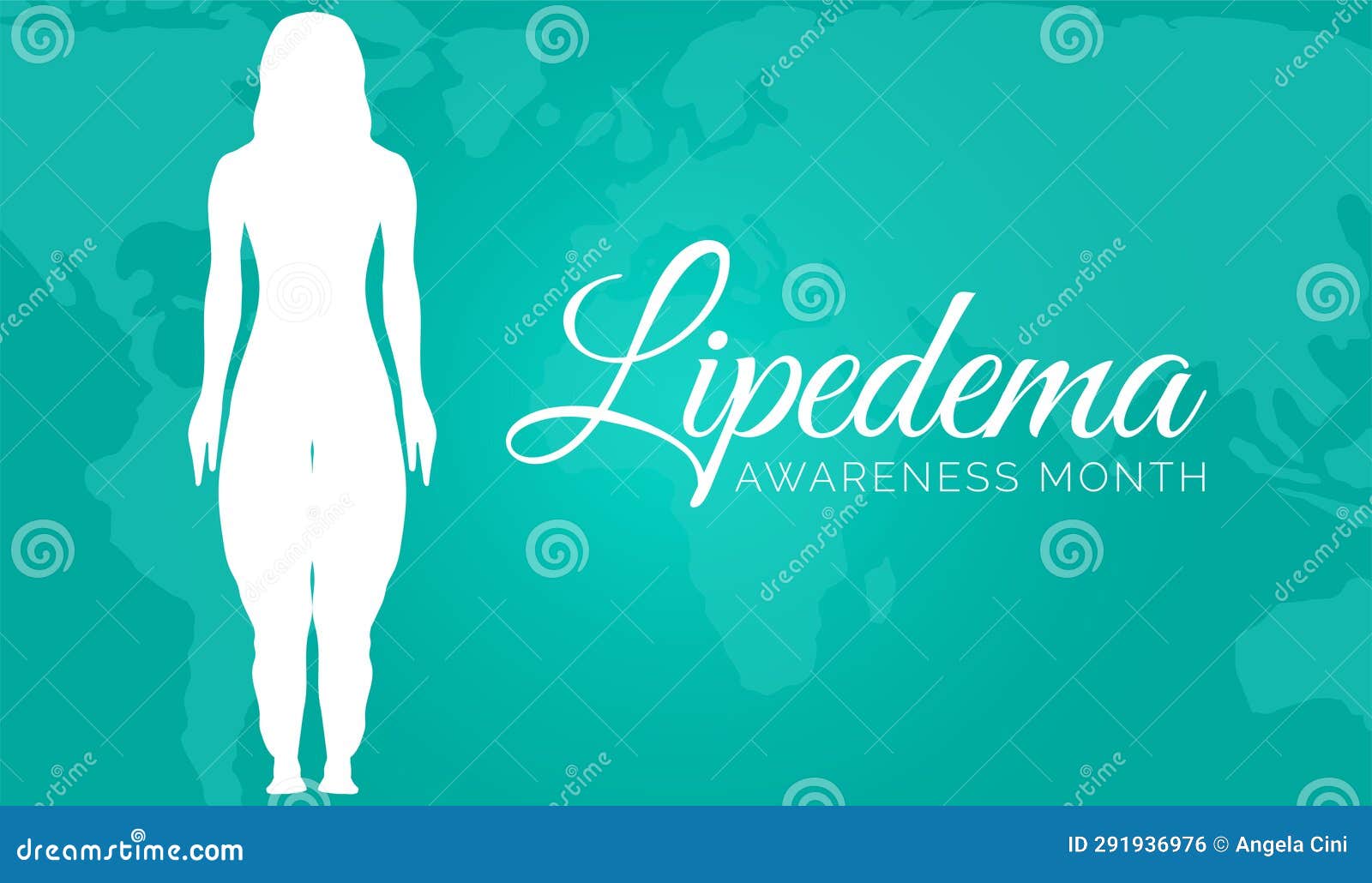 Teal Lymphedema Silhouette Illustration With Woman With Normal And ...