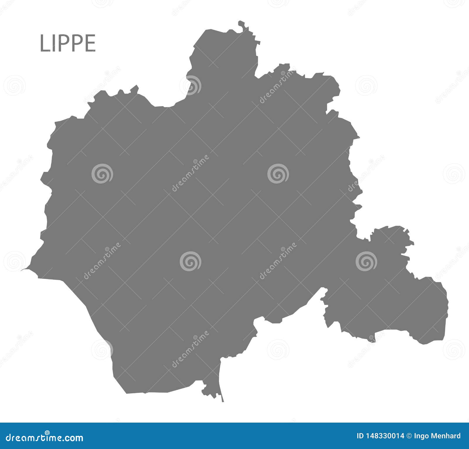 Lippe Grey County Map of North Rhine-Westphalia DE Stock Vector ...