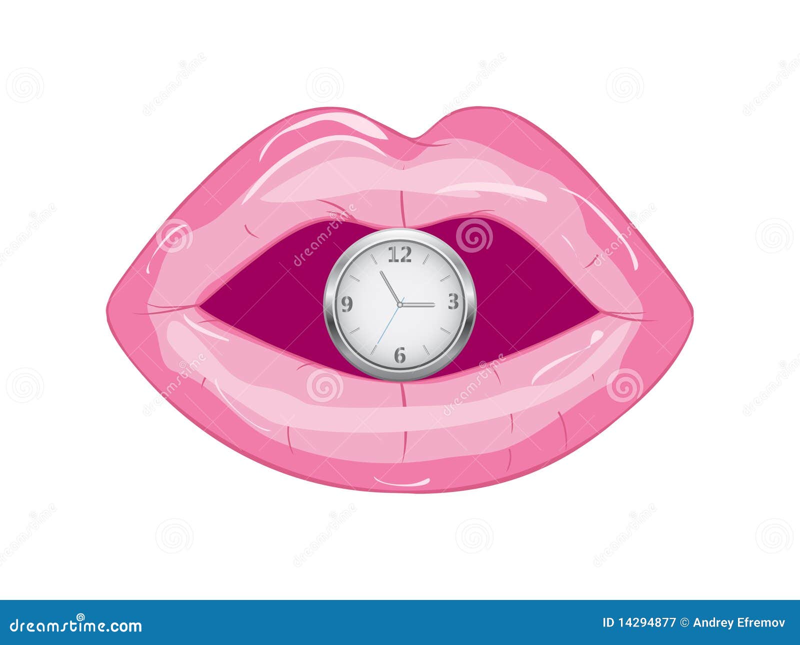 Lips clock stock vector. Illustration of inspiration - 14294877