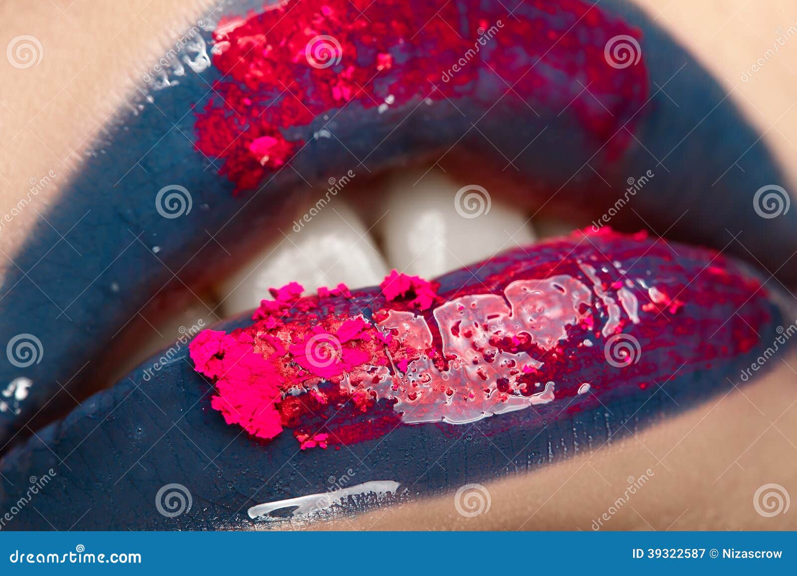 Lips. Color Lipstick. Close Up. Stock Image - Image of pink, bright ...