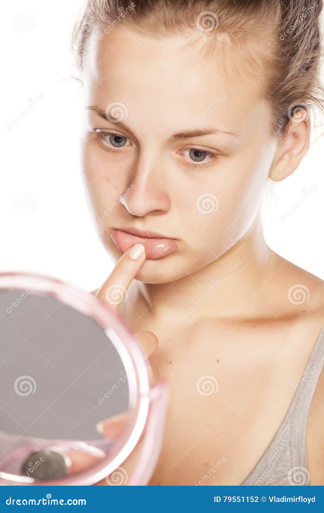 Lips correction stock photo. Image of blond, check, hand - 79551152