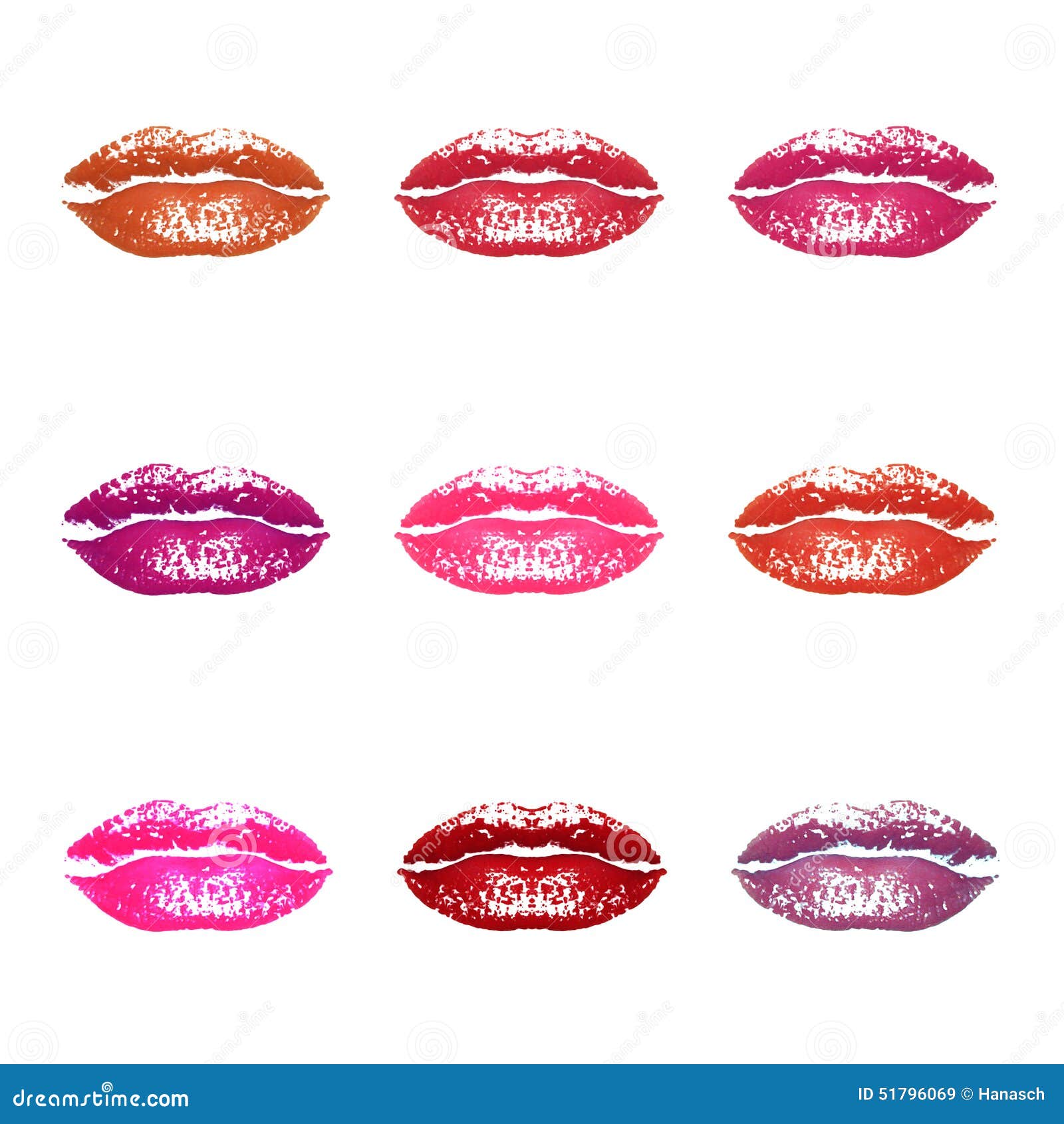 Lips in different colors stock illustration. Illustration of lips ...
