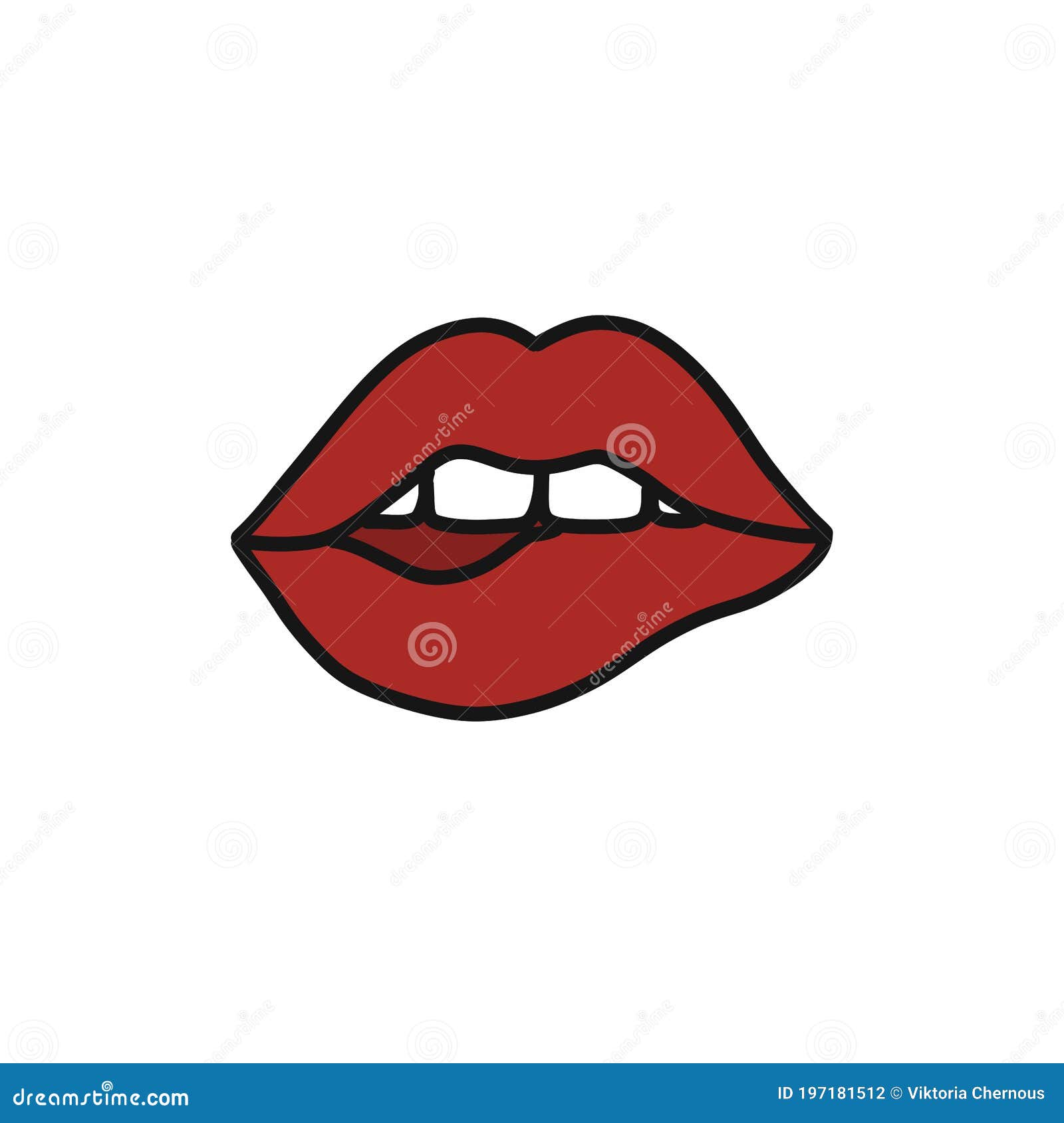 Lips Doodle Icon, Vector Color Illustration Stock Illustration ...