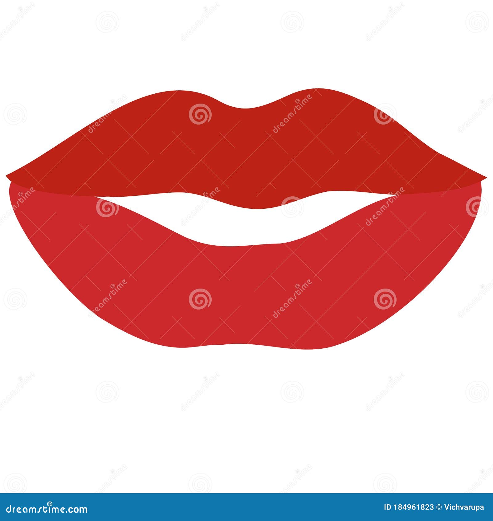 Lips, Flat, Isolated Object on a White Background, Vector Illustration ...
