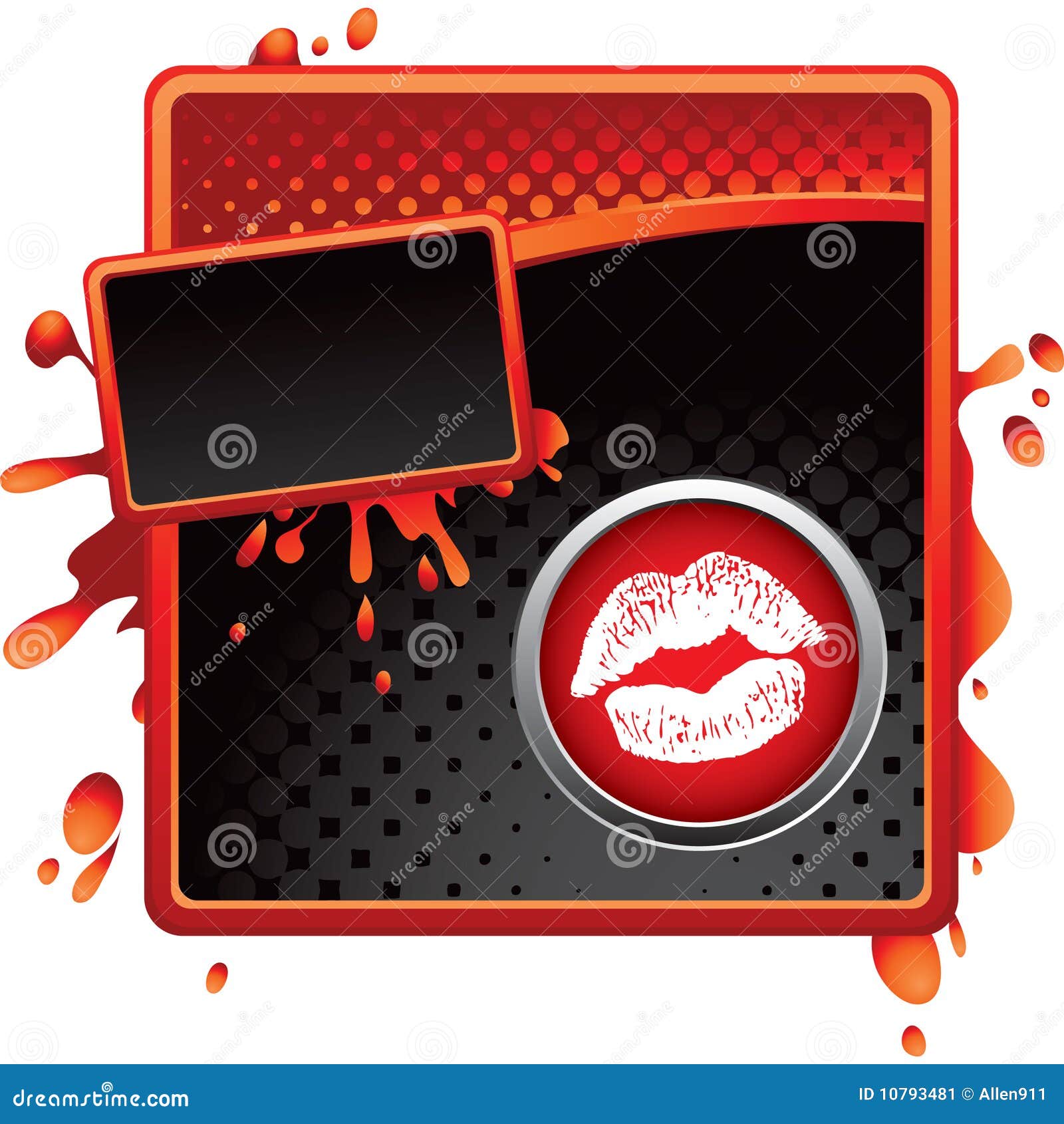 Lips on halftone banner stock vector. Illustration of clip - 10793481