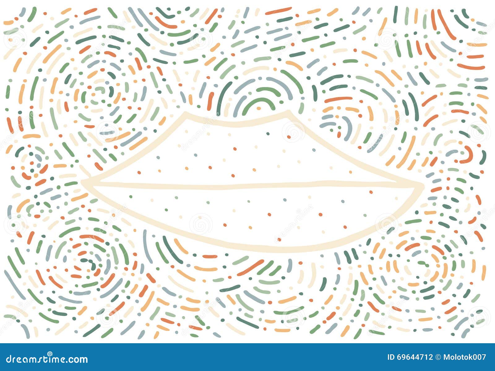 Lips. Hand Drawn Vintage Print with Decorative Outline Elements Stock ...