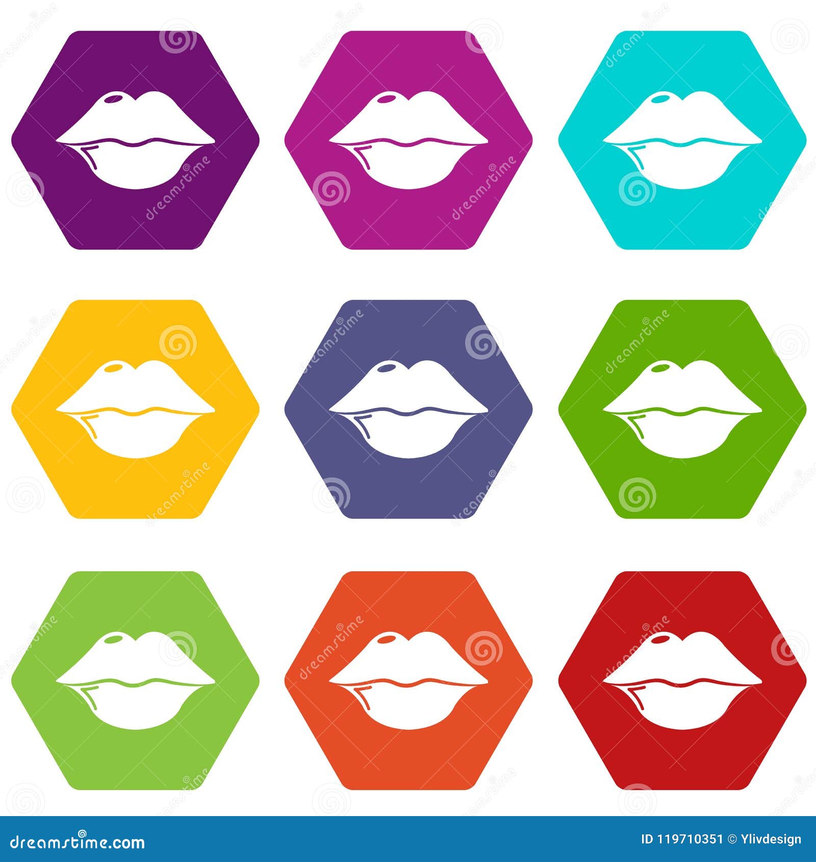 Lips icons set 9 vector stock vector. Illustration of passion - 119710351