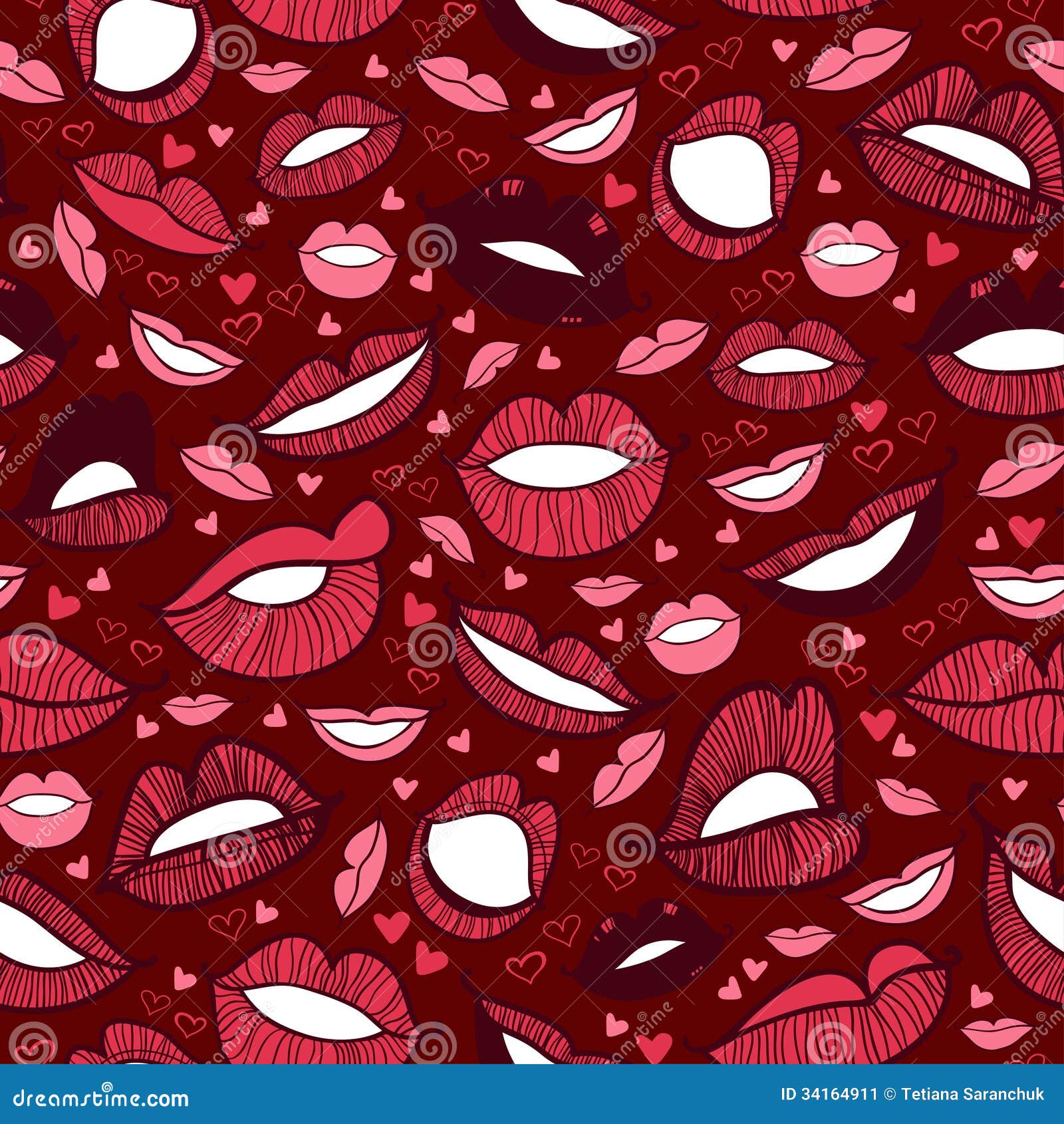 Lips Illustration Background Pattern in Vector Stock Vector ...