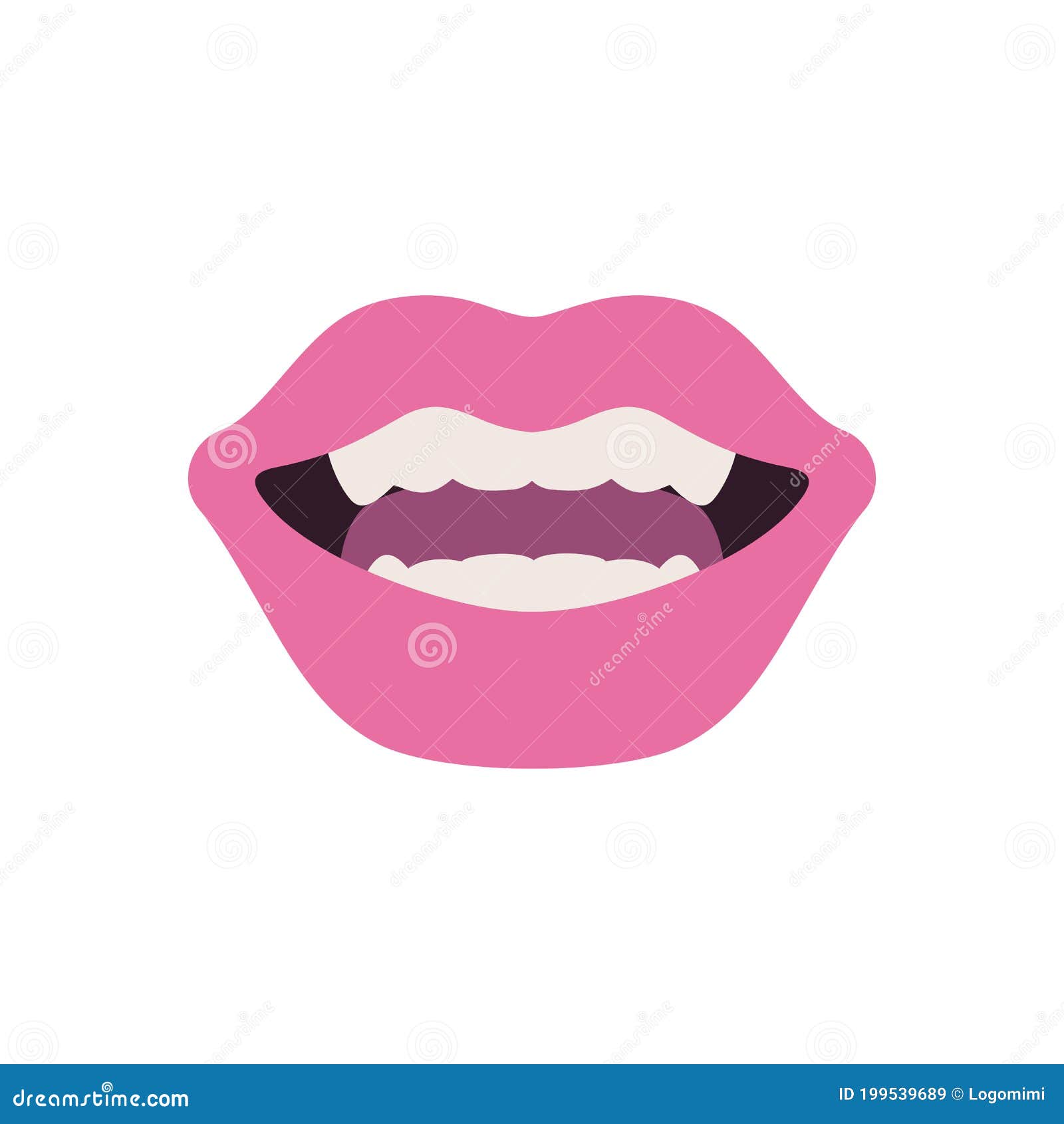 Lips Illustration Design, Flat Style Vector Art, Isolated on White ...