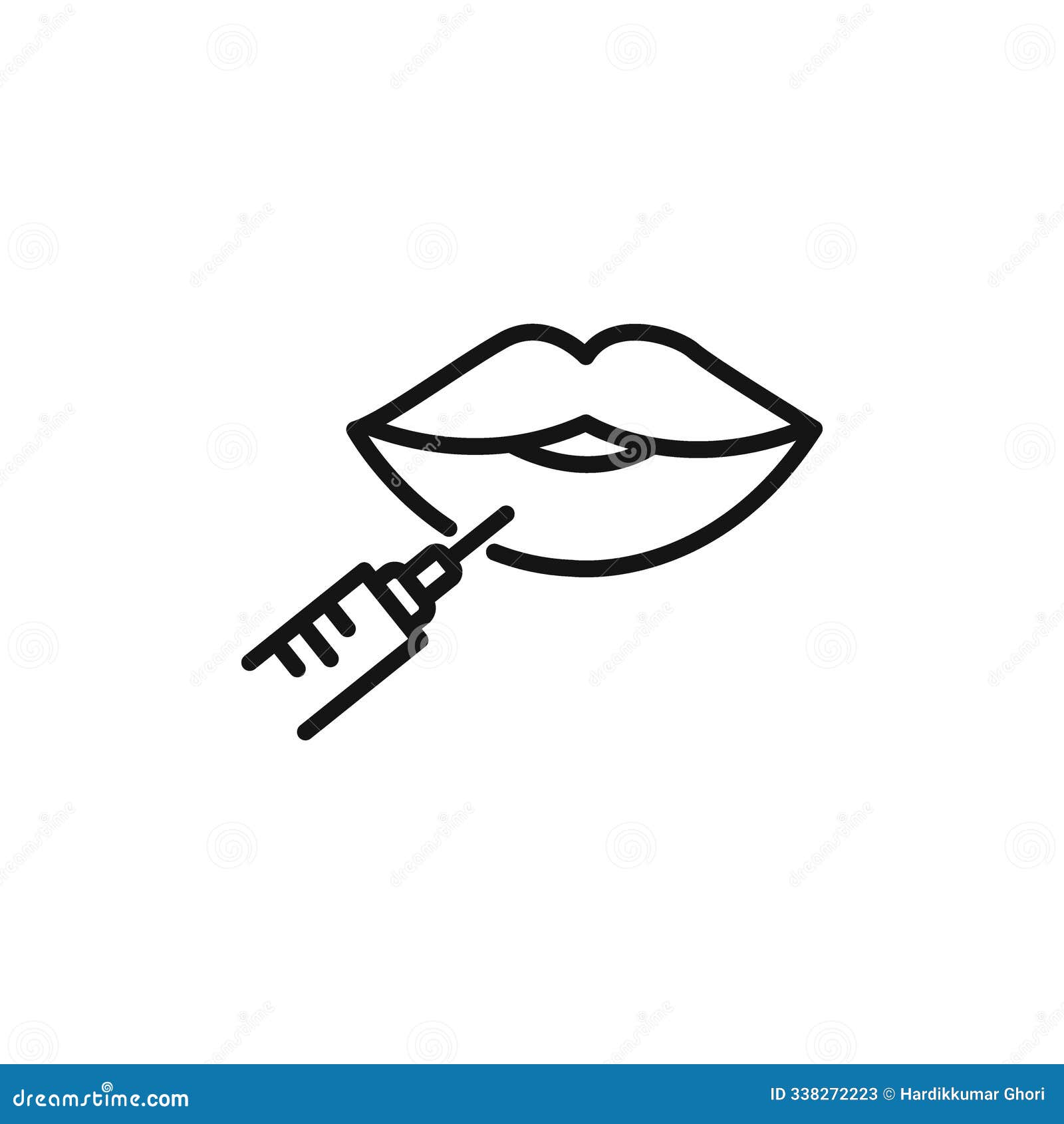 Lips Injection, Lip Augmentation. Injectable Cosmetic Filler. Vector ...