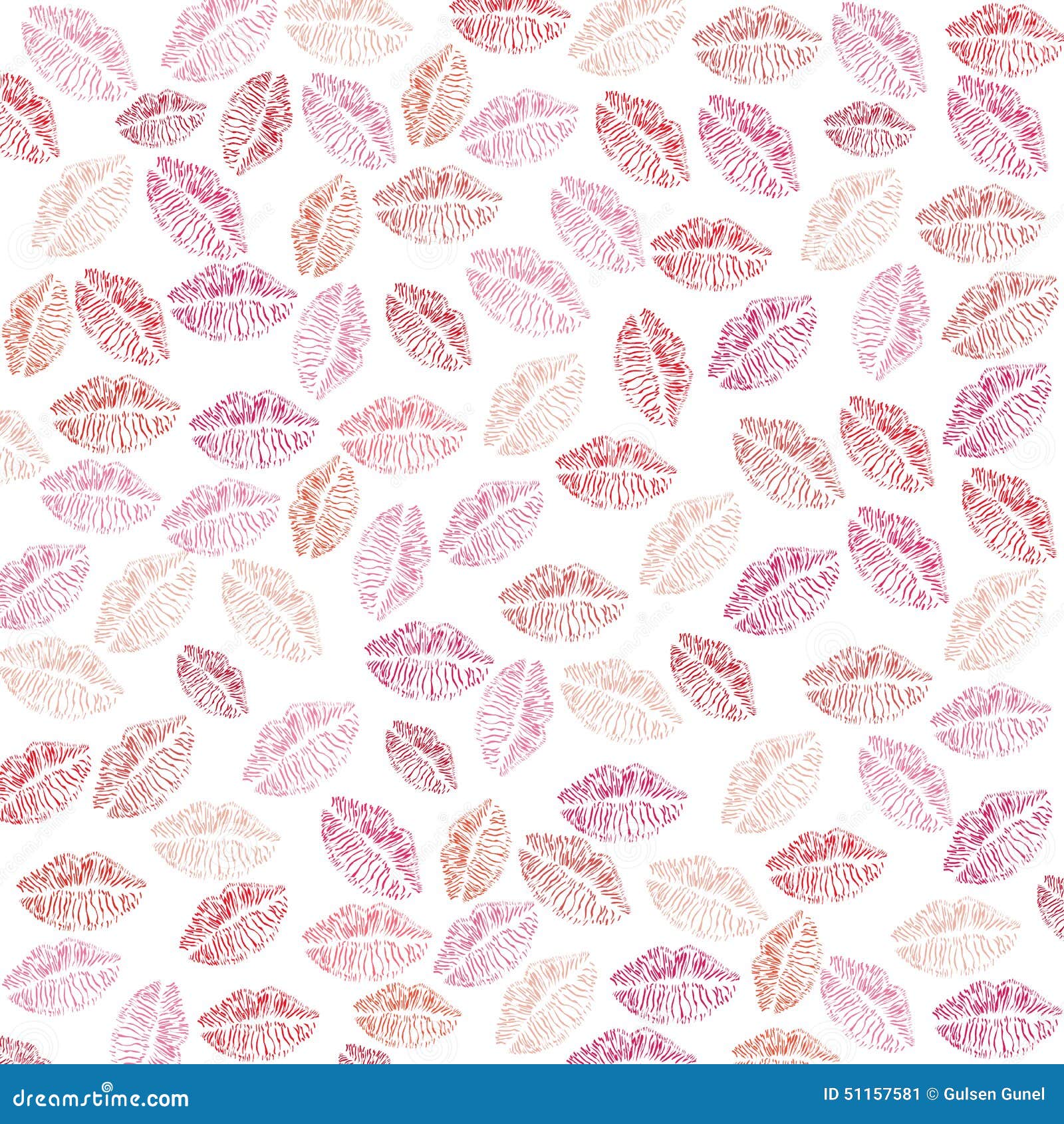 Lips and Kiss, Print Illustration Design Element Pattern Stock Vector ...