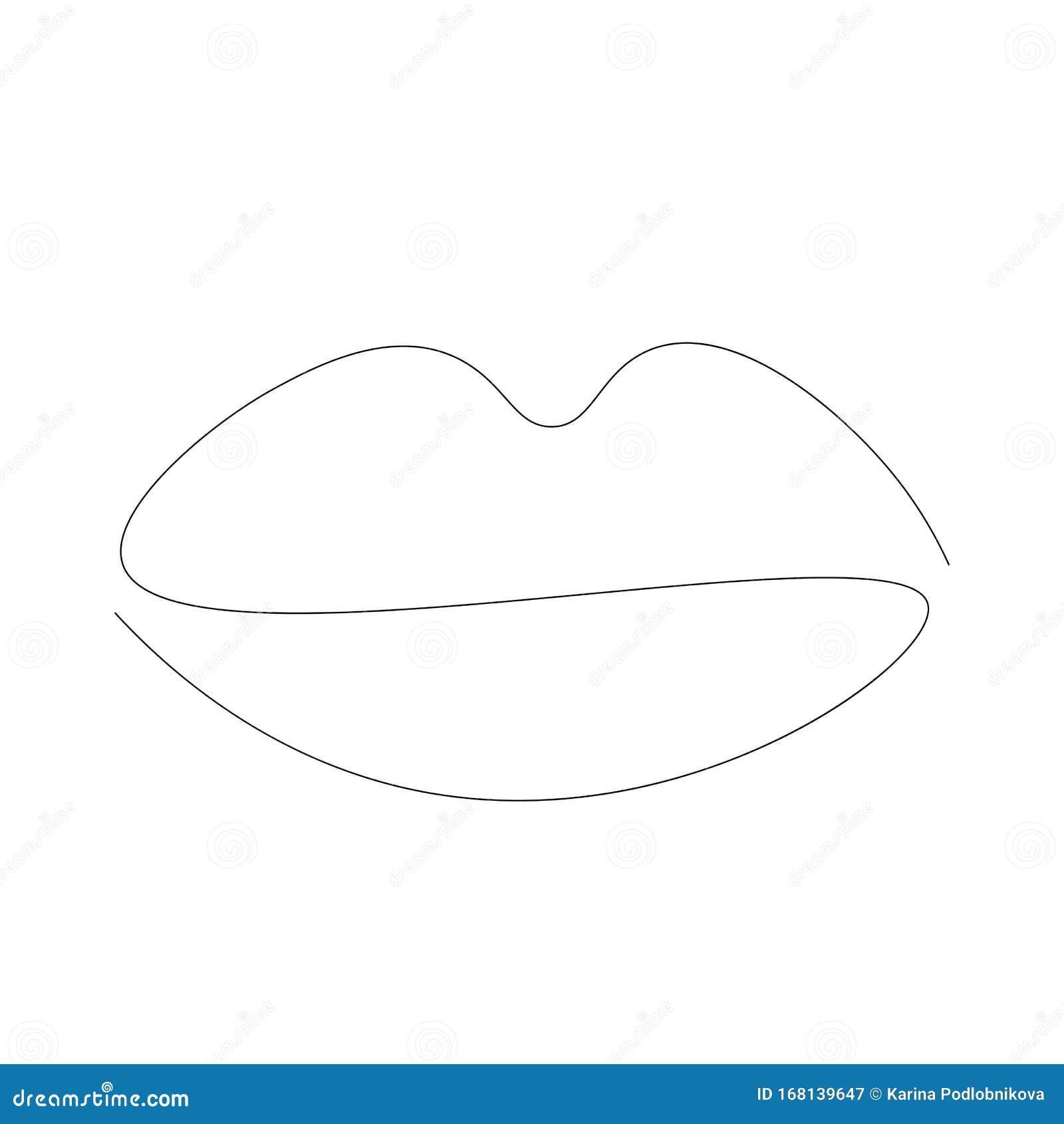 Lips Line Drawing. Vector Illustration Stock Vector - Illustration of ...