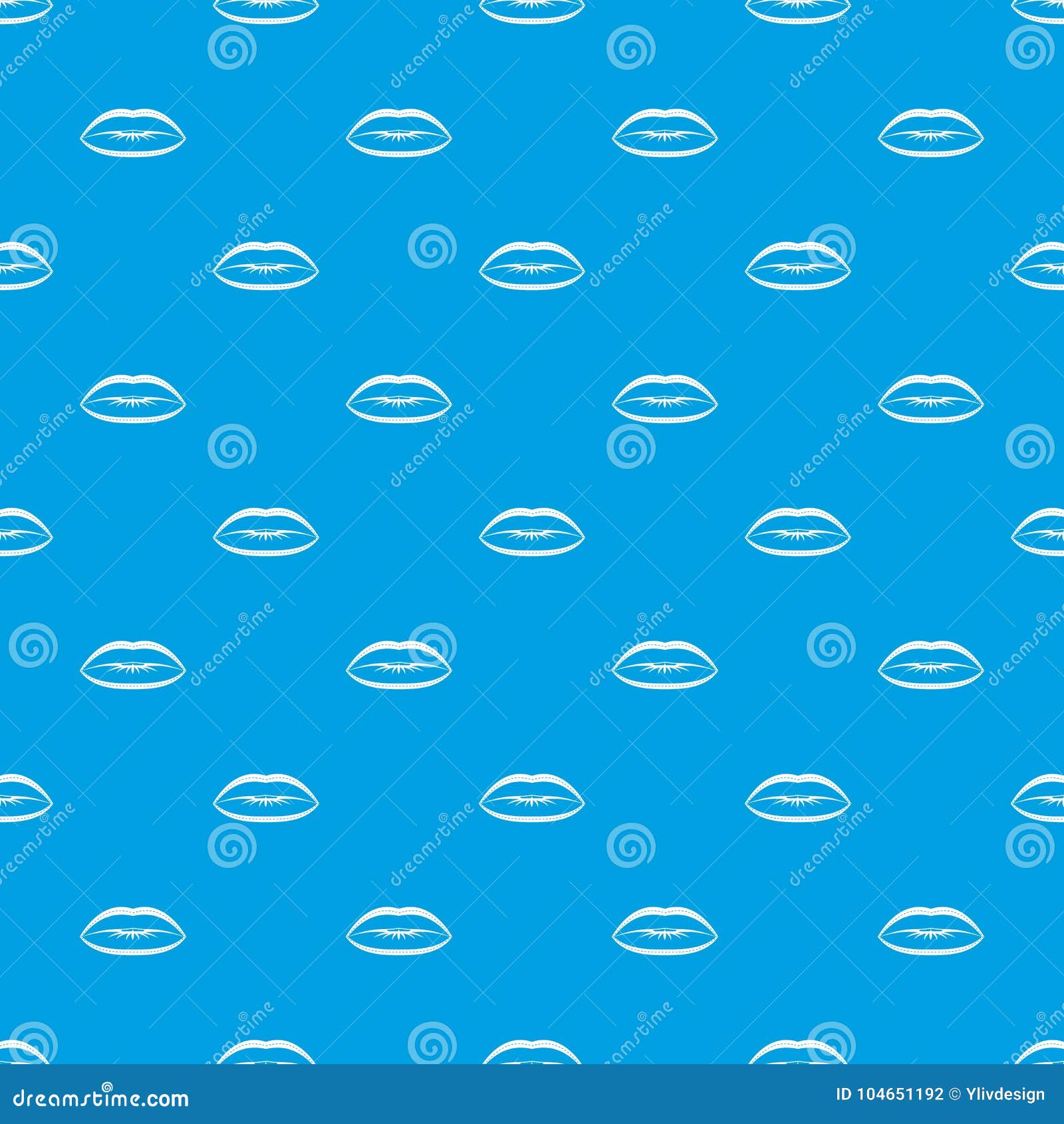 Lips with Lines Drawn Around it Pattern Seamless Blue Stock Vector ...