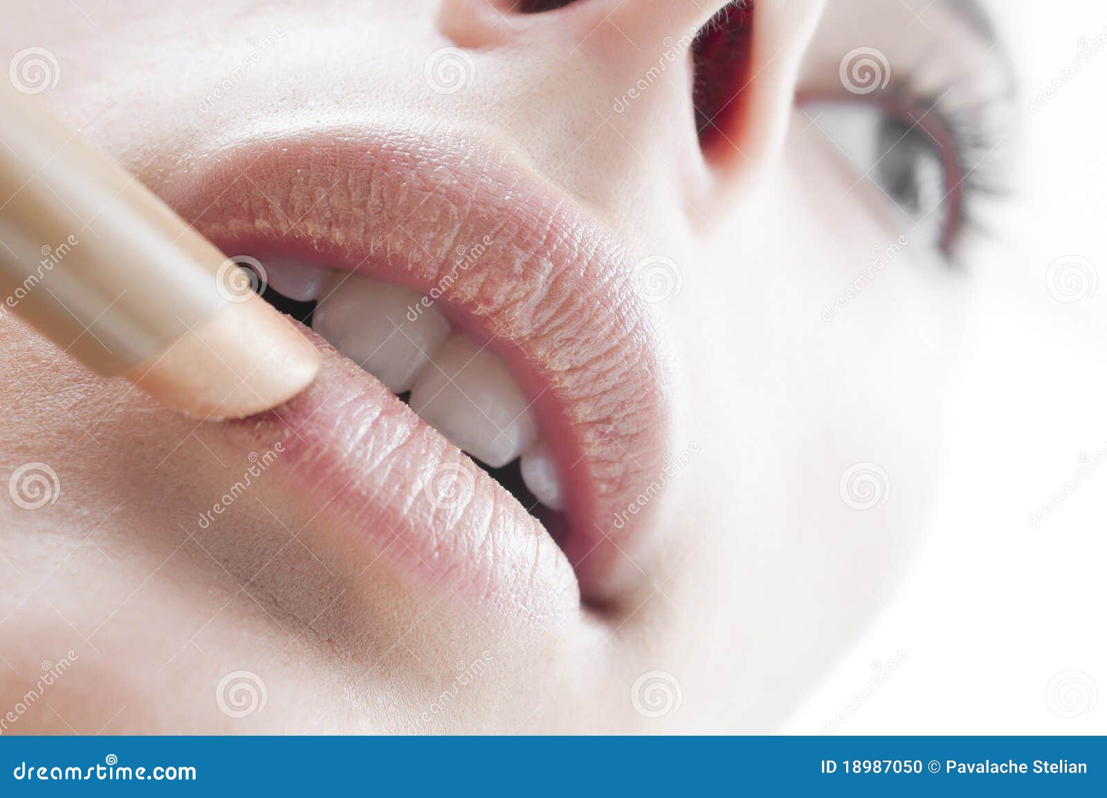 Lips with lipstick stock photo. Image of lifestyle, care - 18987050
