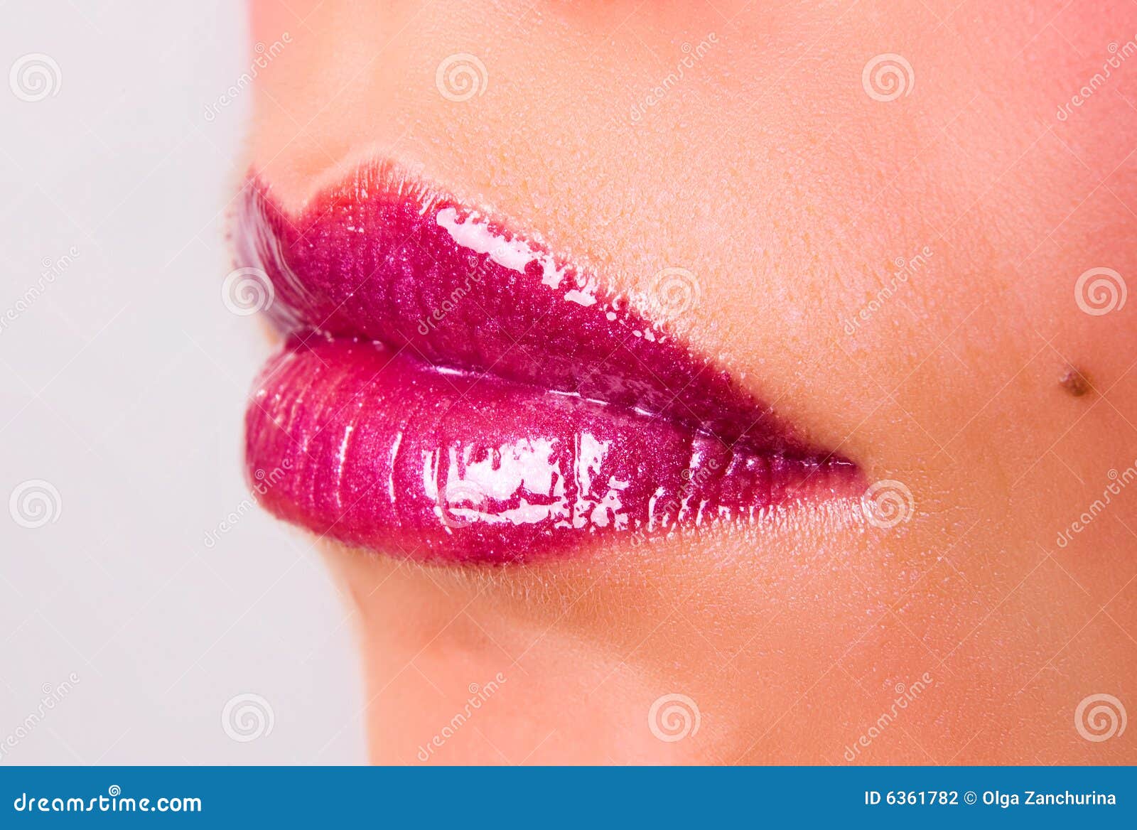 Lips in lipstick stock photo. Image of fashion, care, close - 6361782