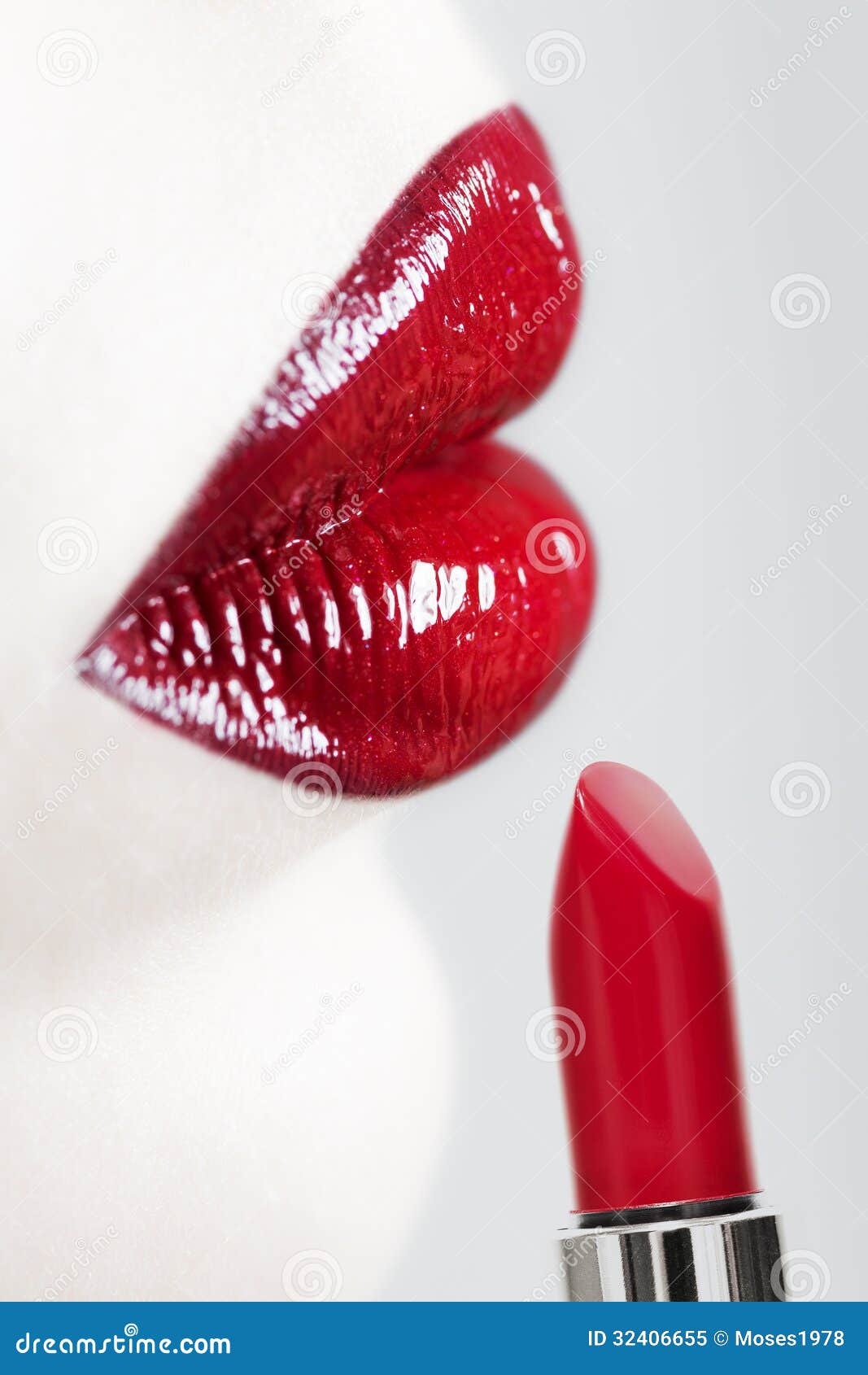 Lips and lipstick stock image. Image of shiny, closeup - 32406655