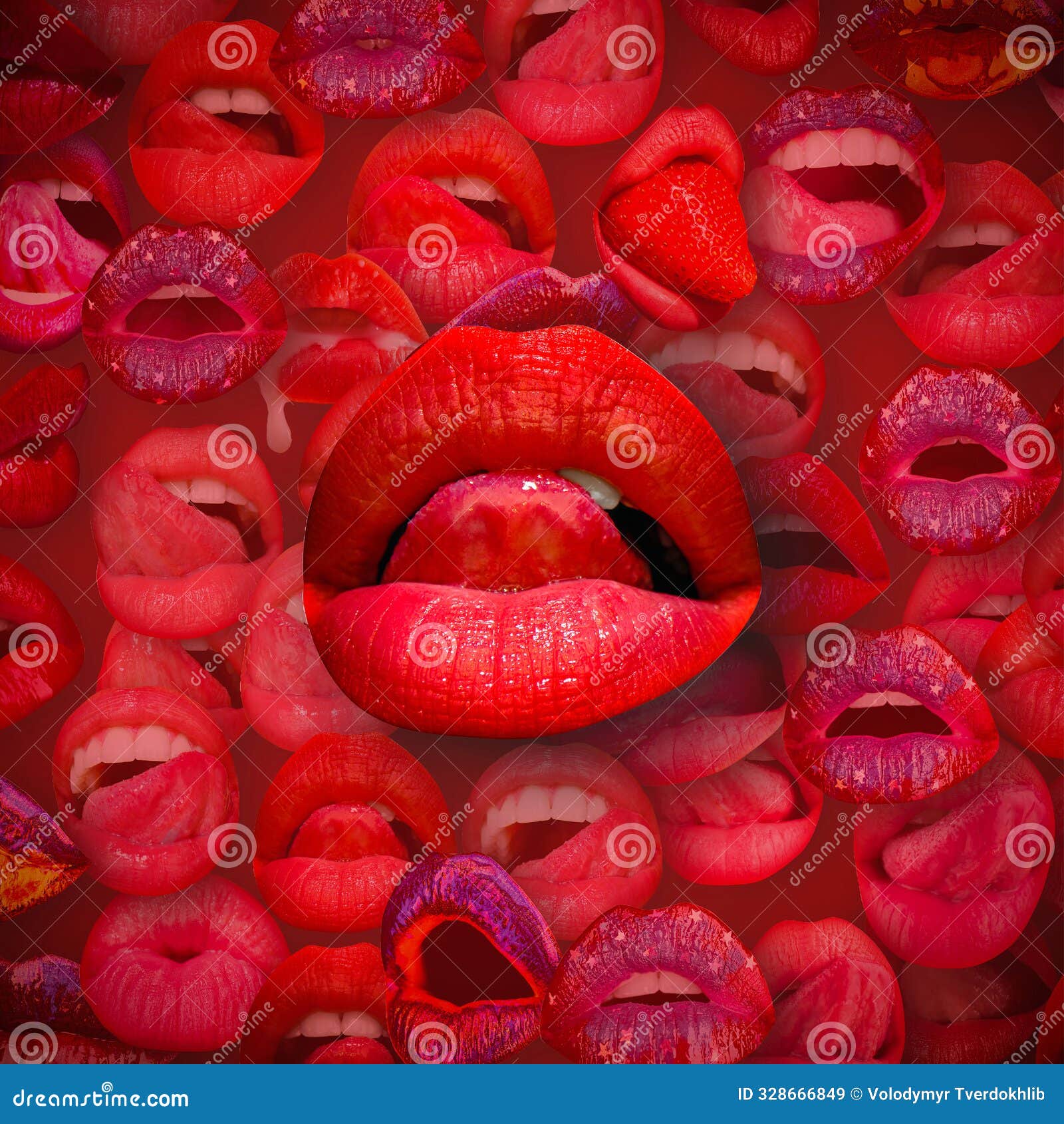 Lips And Mouth Female Lip In Red Background Woman Lips Stock Image