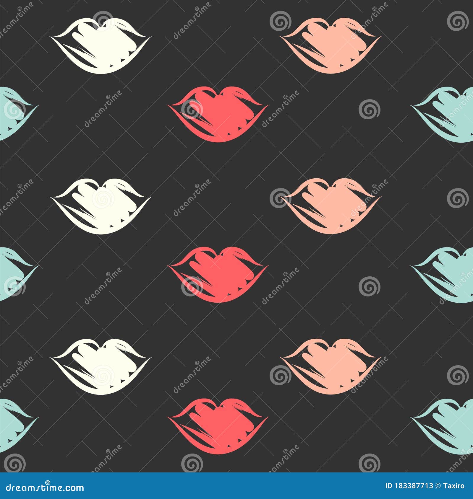 Lips Painted Pattern Seamless Stock Vector - Illustration of lips ...