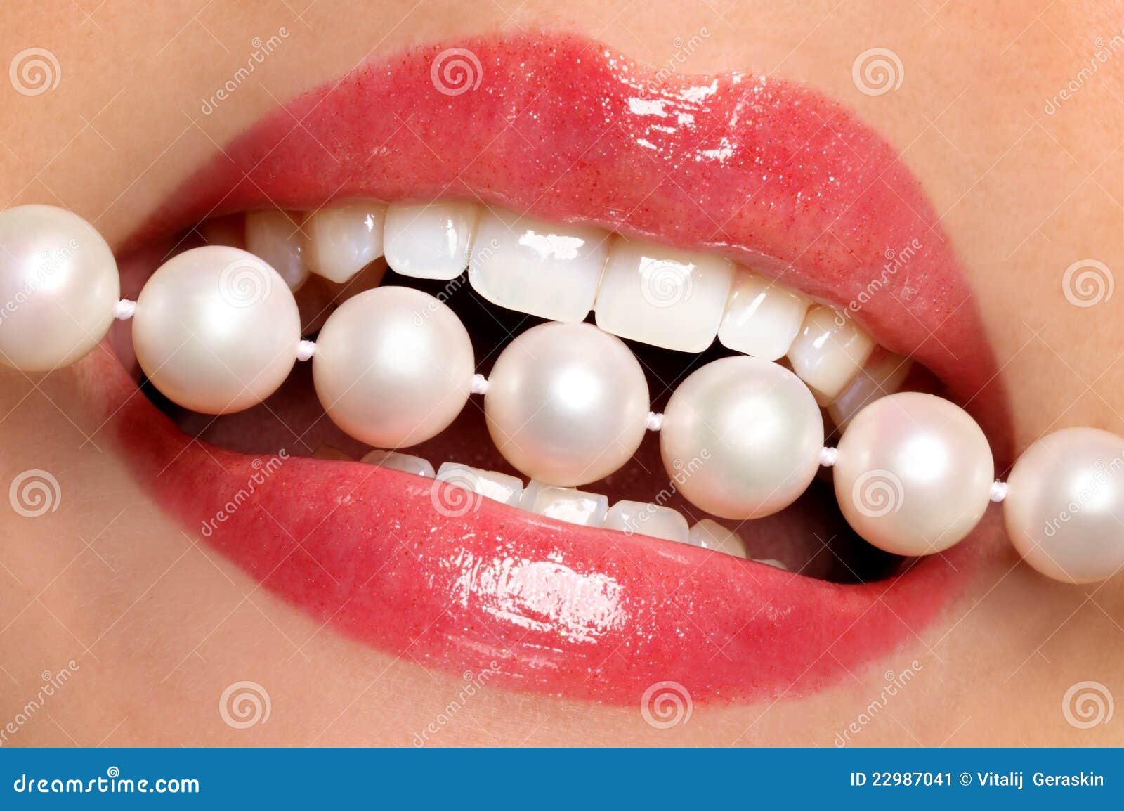 Lips and pearls stock image. Image of open, pearly, expensive - 22987041