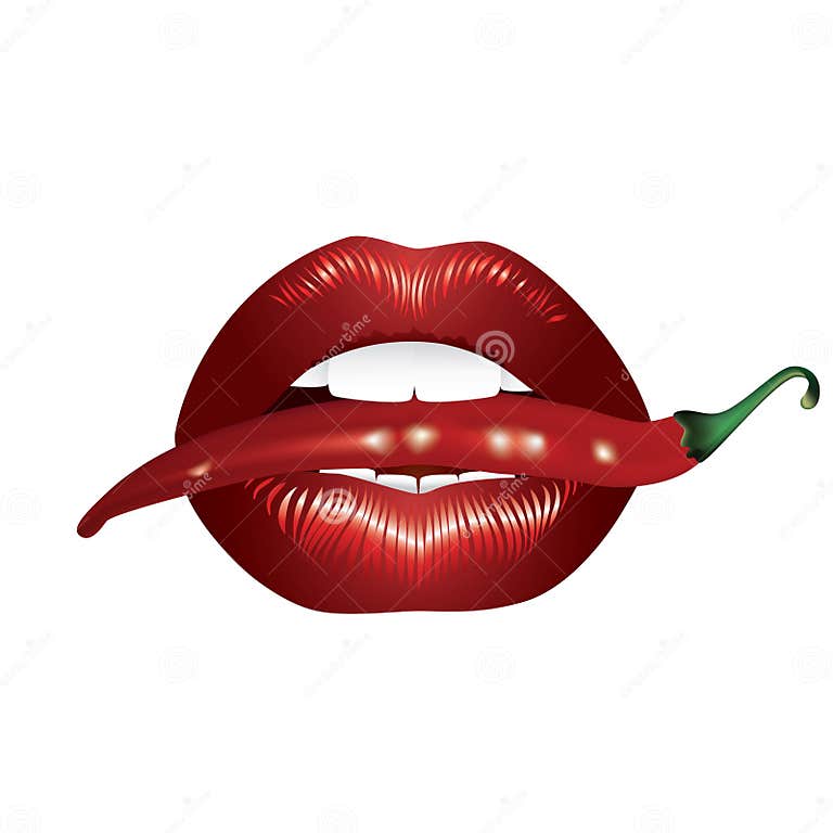 Lips and pepper. stock vector. Illustration of macro - 31128145