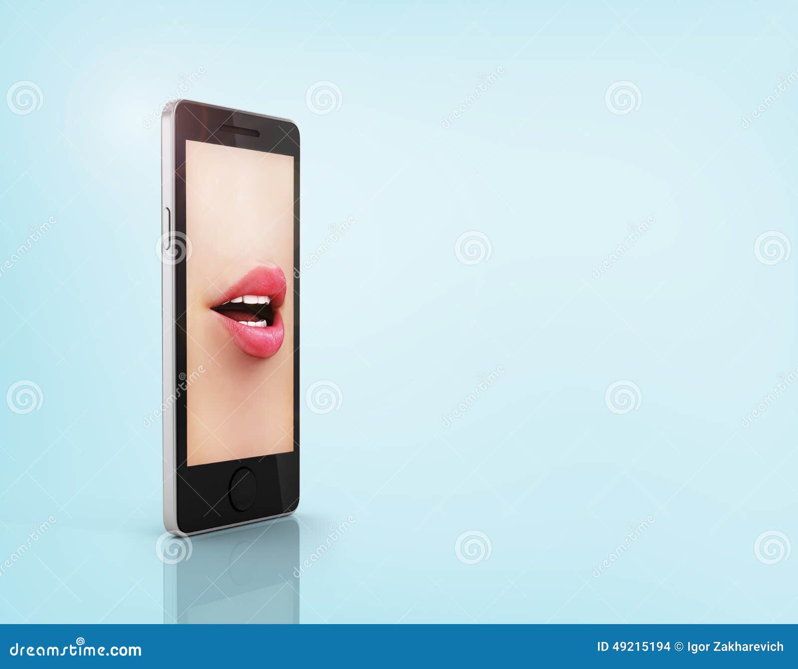 Lips in the Phone. Concept of a Telephone Stock Photo - Image of talk ...