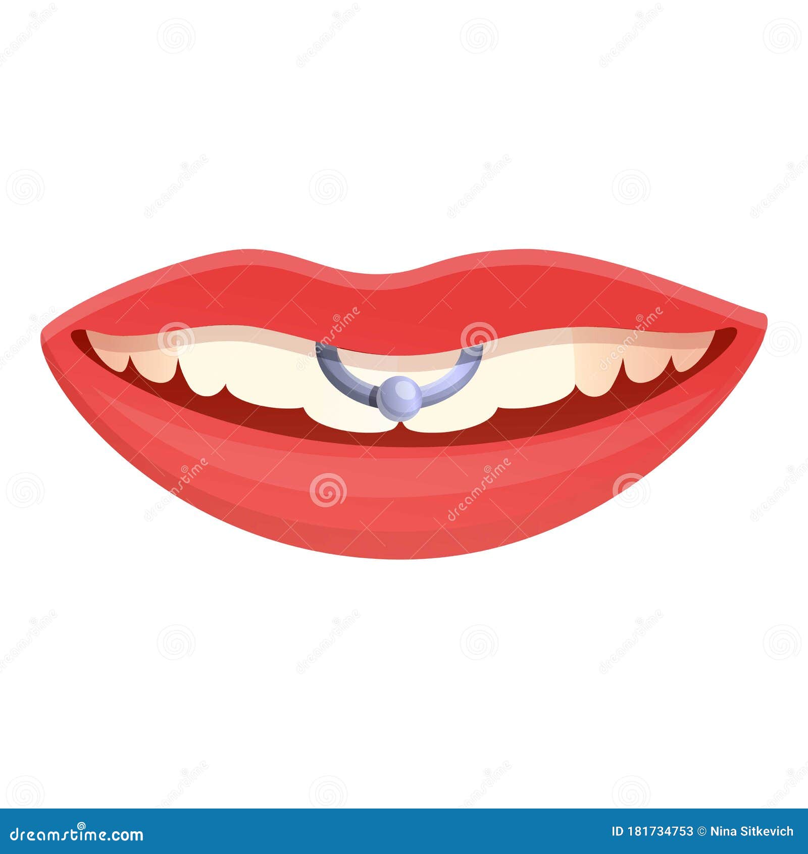 Pop Art Lips With Piercing Vector Set Royalty-Free Stock Photography ...