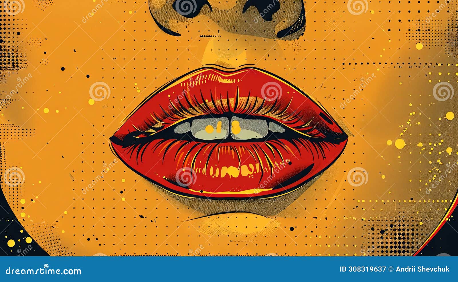 Lips Pop Art Vector Illustration. Comic Book Style Imitation Stock ...