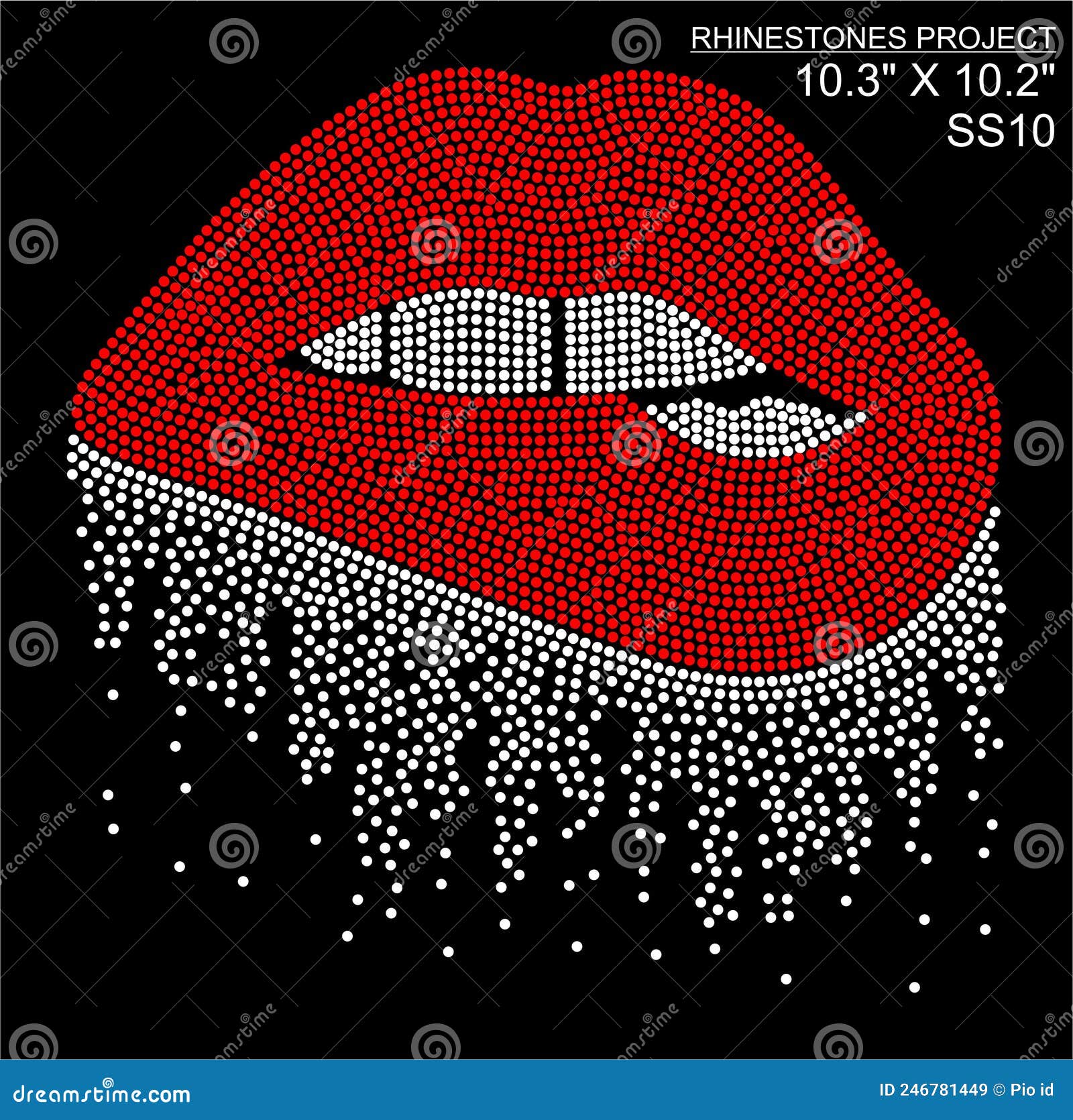 LIPS RHINESTONES SS10 stock vector. Illustration of rhinestones - 246781449