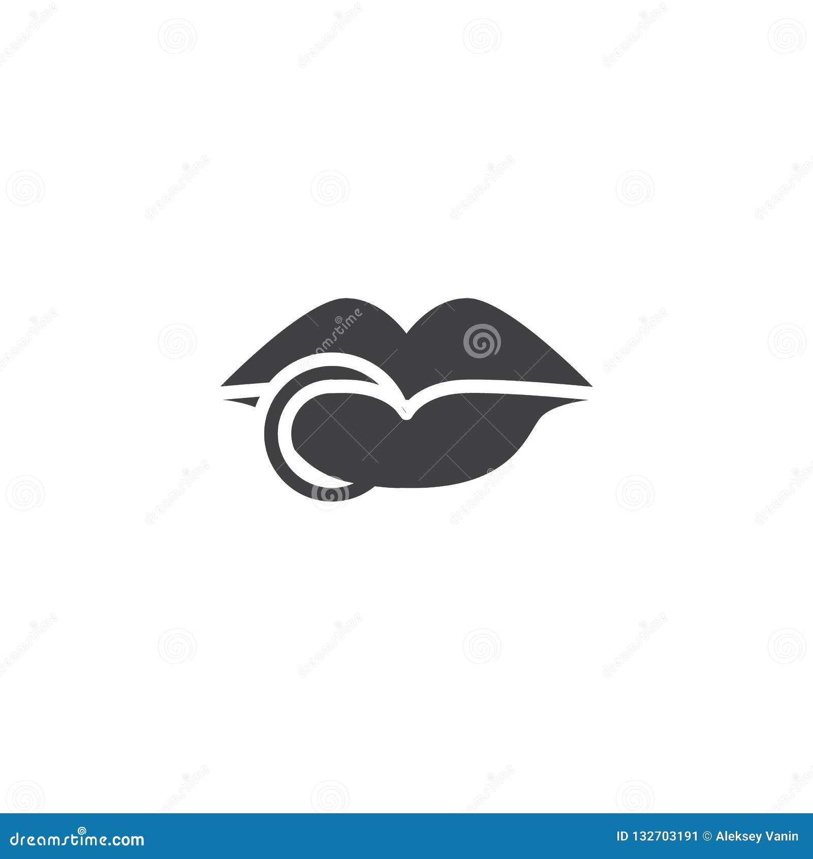 Lips Ring Piercing Vector Icon Stock Vector - Illustration of simple ...