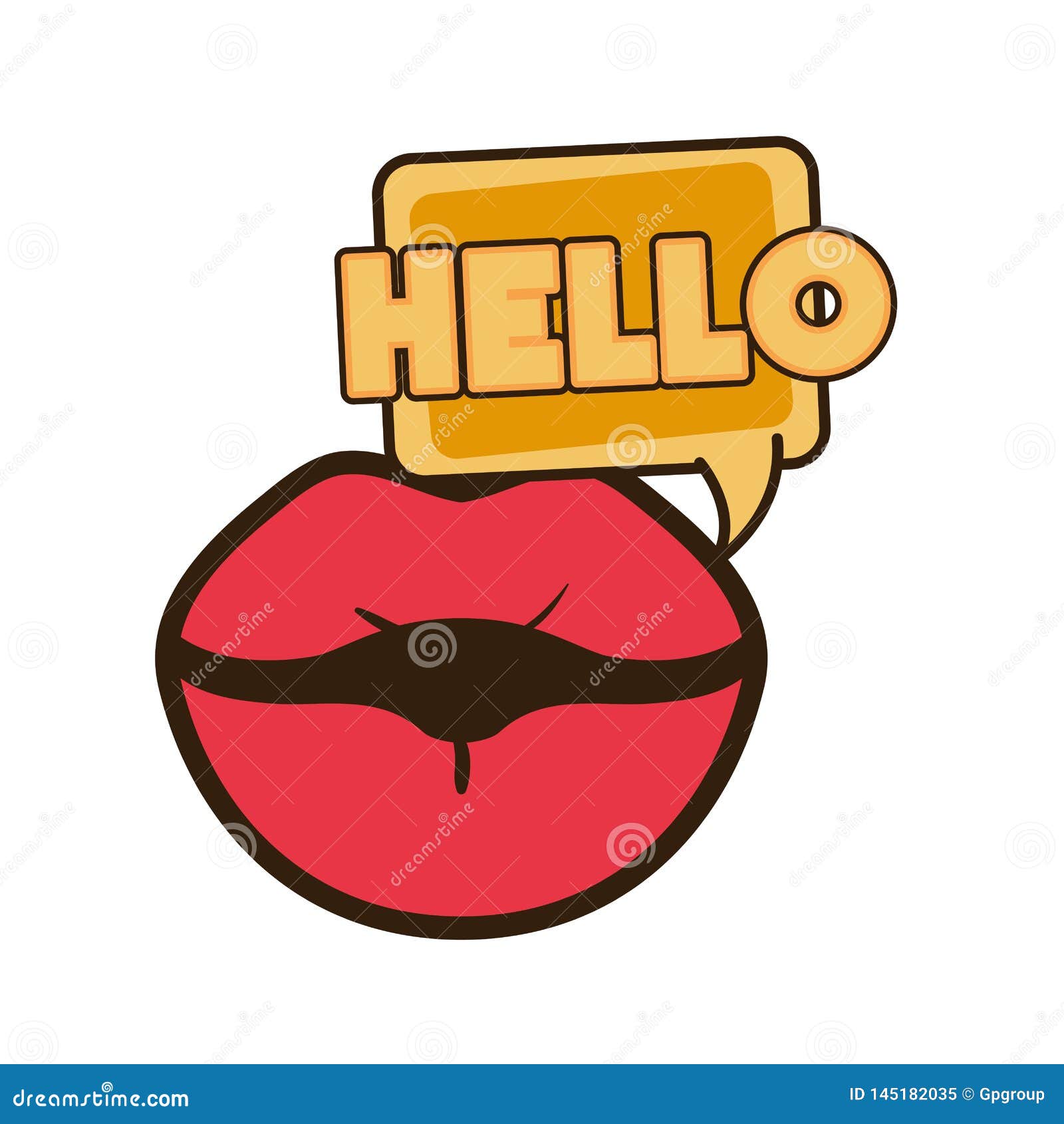 Lips Saying Hello Avatar Character Stock Vector - Illustration of ...